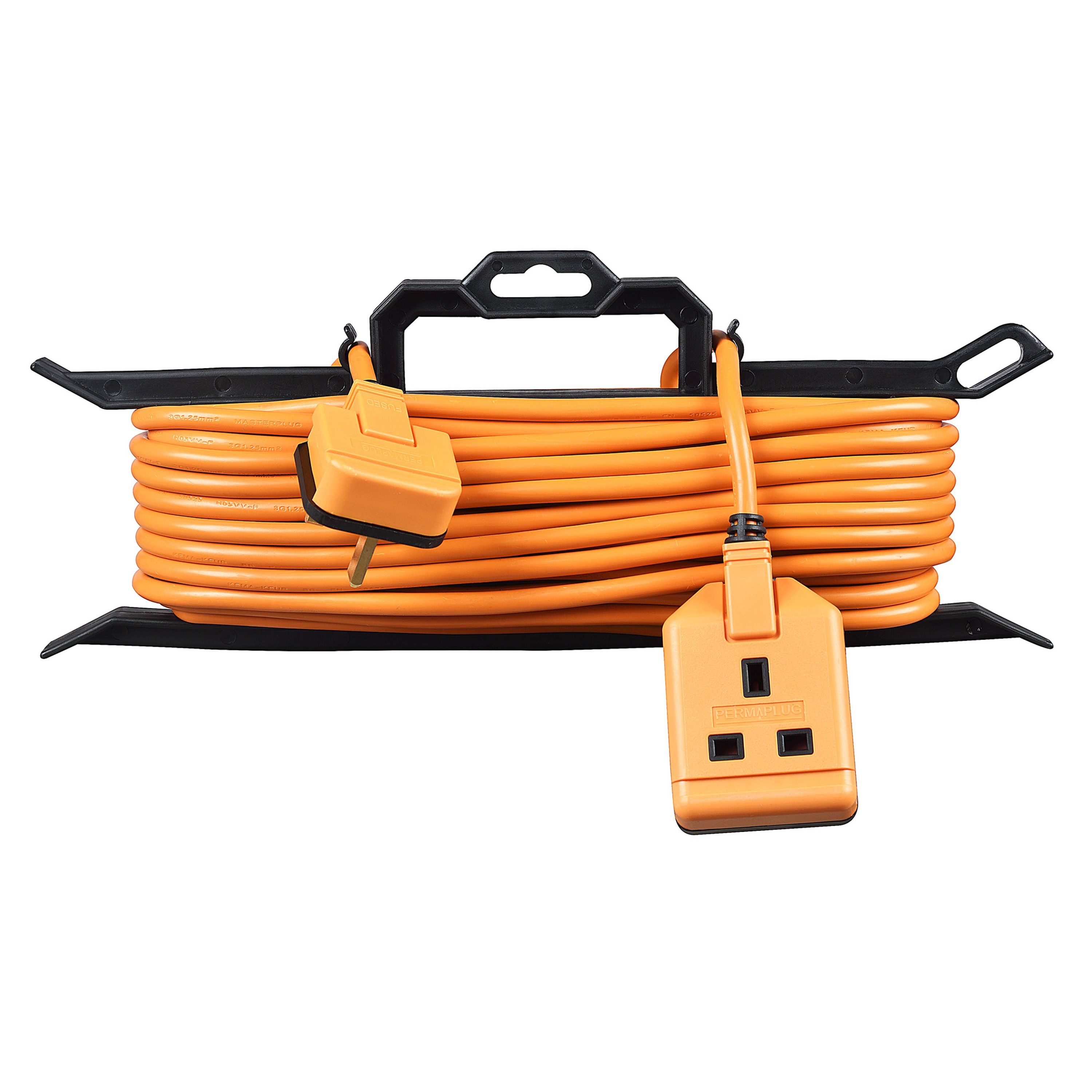 Masterplug Outdoor 1 socket Unswitched Orange Extension lead, 15m