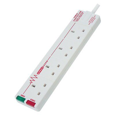 Masterplug SRG4410-BD 4 socket 10A Surge protected White Extension lead ...