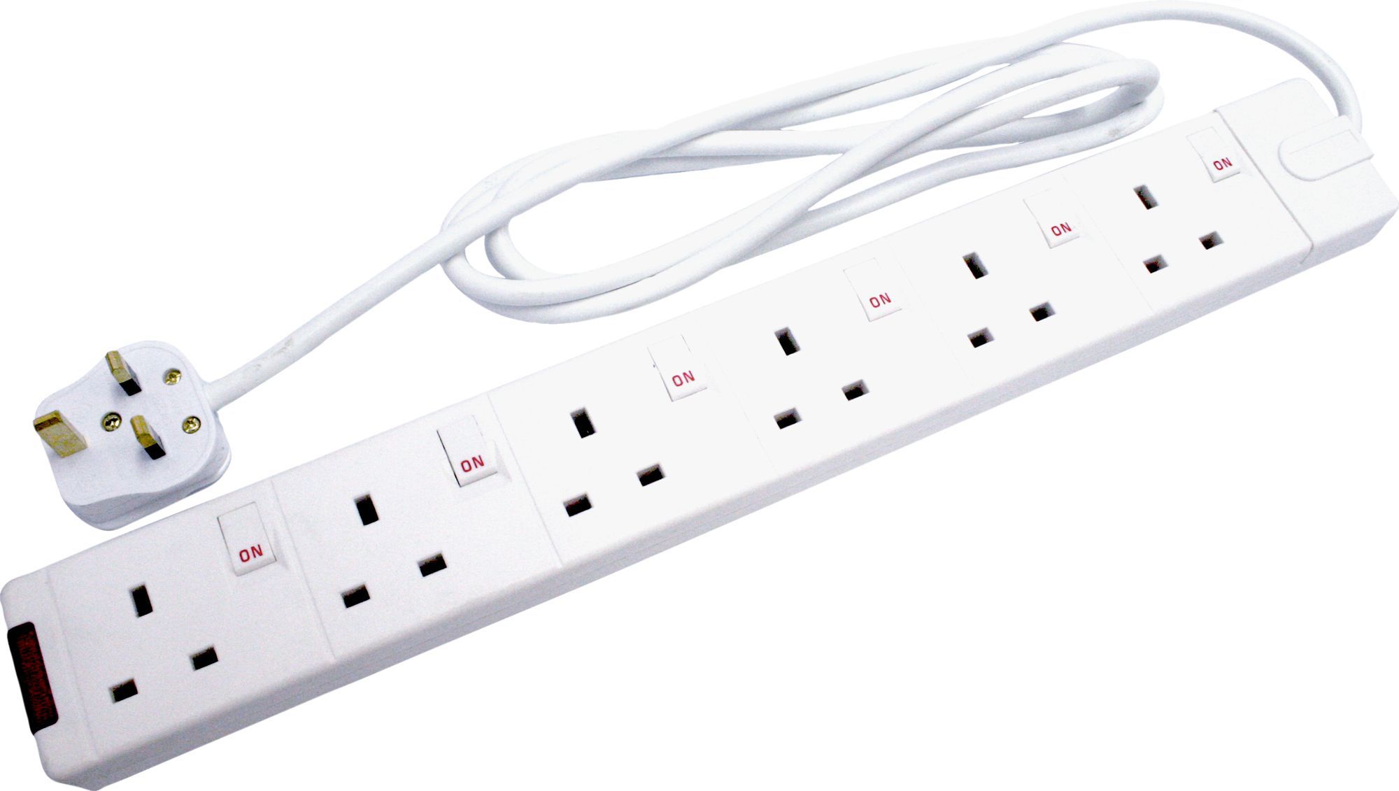 Masterplug SWG 6 2 6 socket 13A White Extension lead 2m