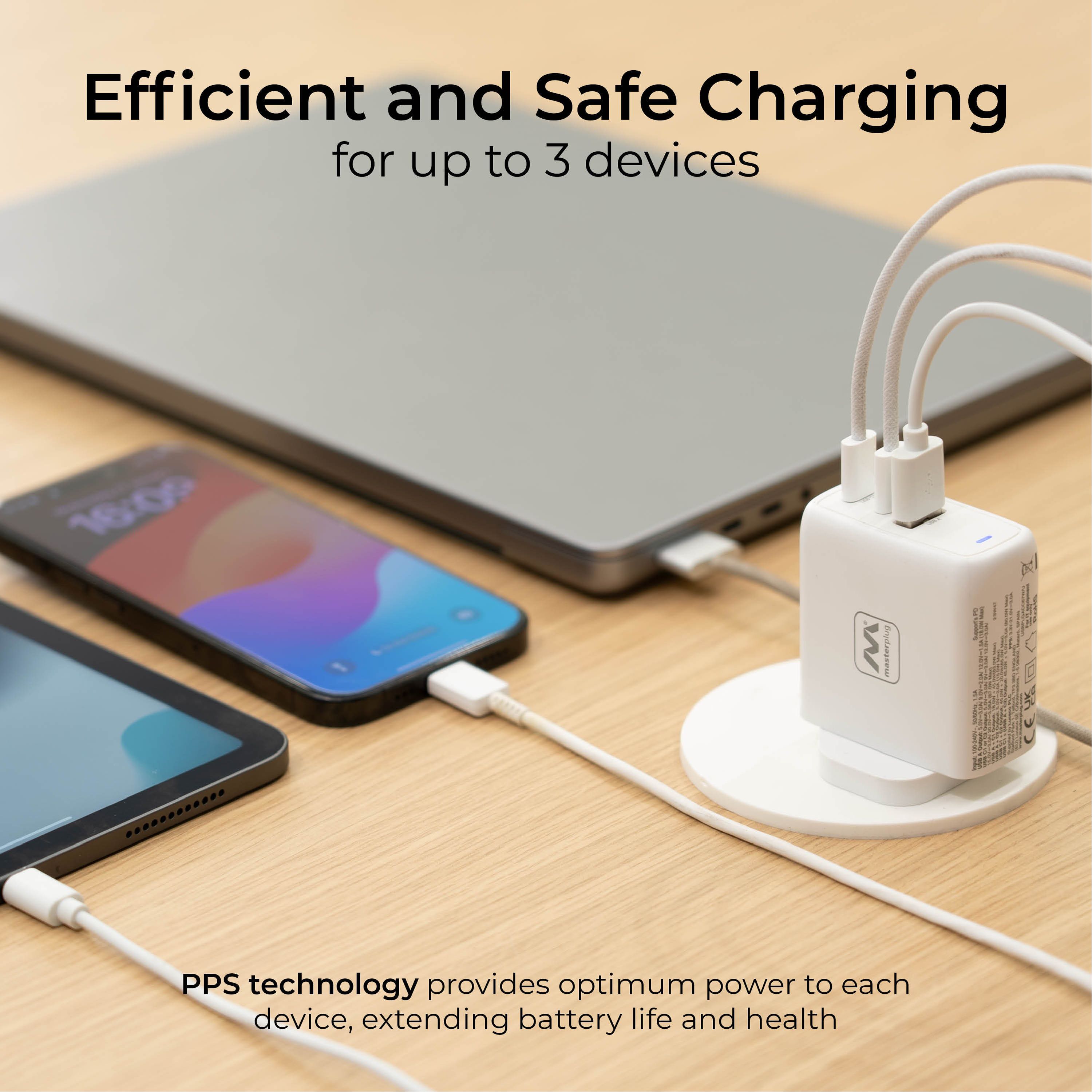 Masterplug USB adaptor plug for Android, iOS & Windows