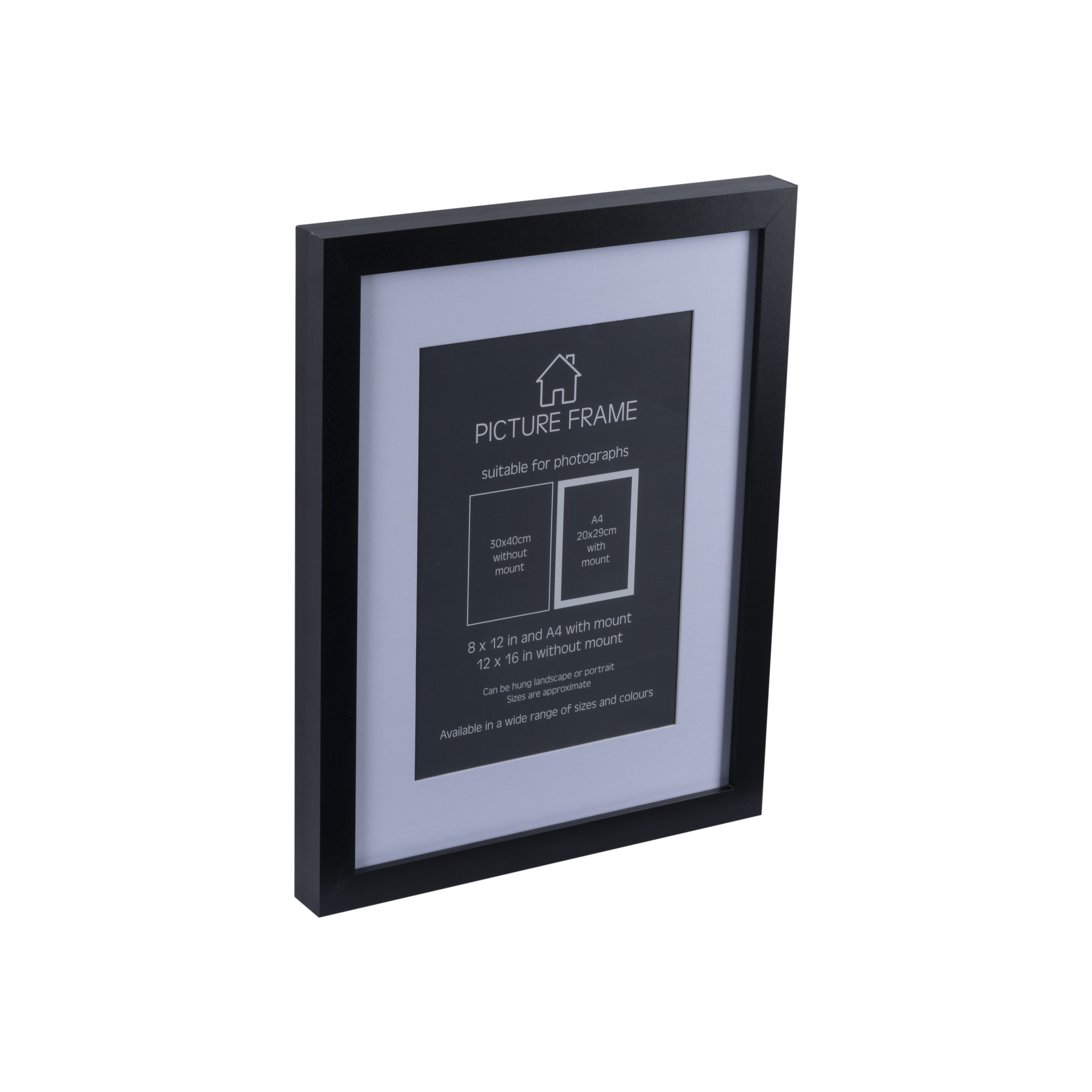 Matt Black Box Single Picture frame (H)44cm x (W)34cm | DIY at B&Q
