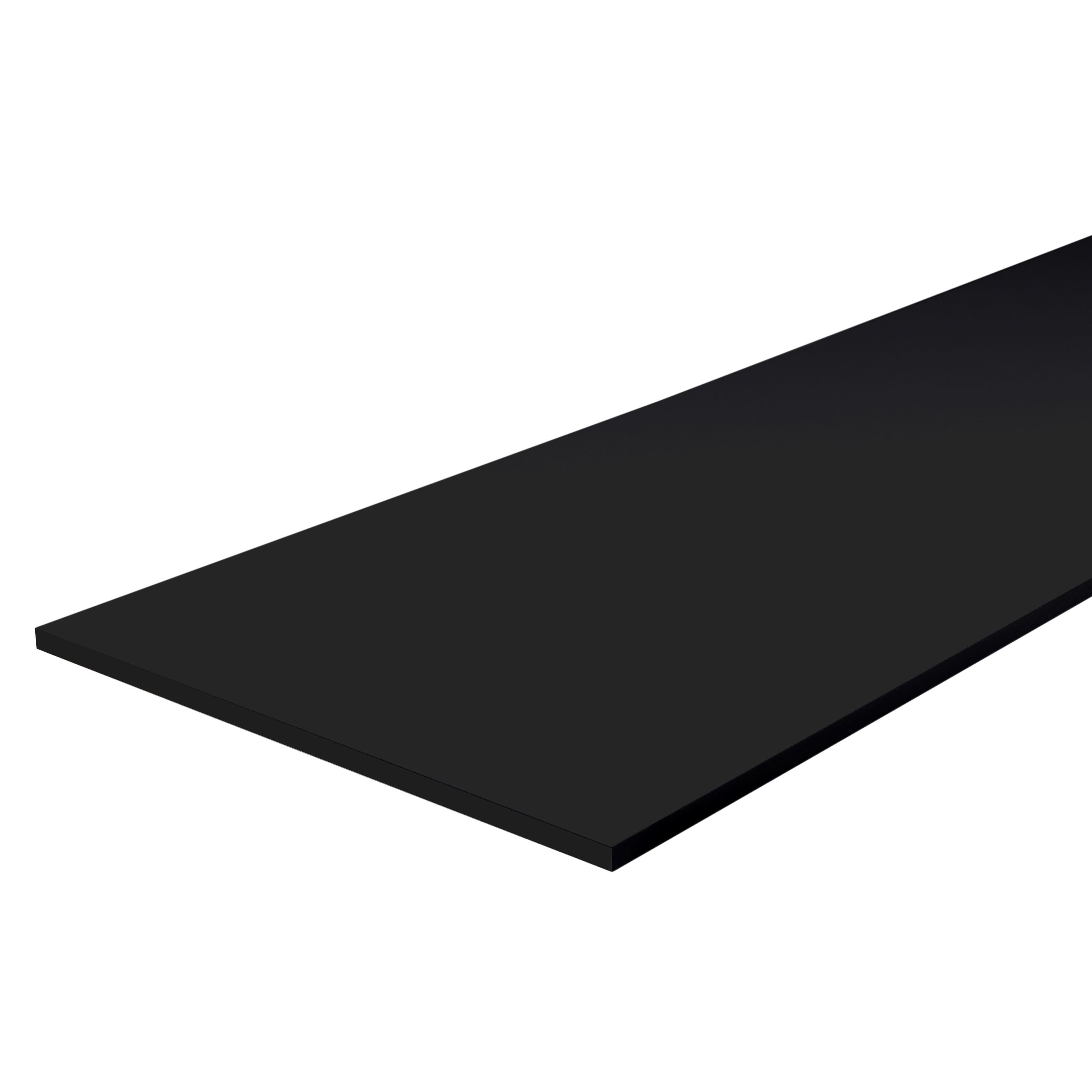 Matt Black Fully edged Chipboard Furniture board, (L)0.8m (W)300mm (T ...