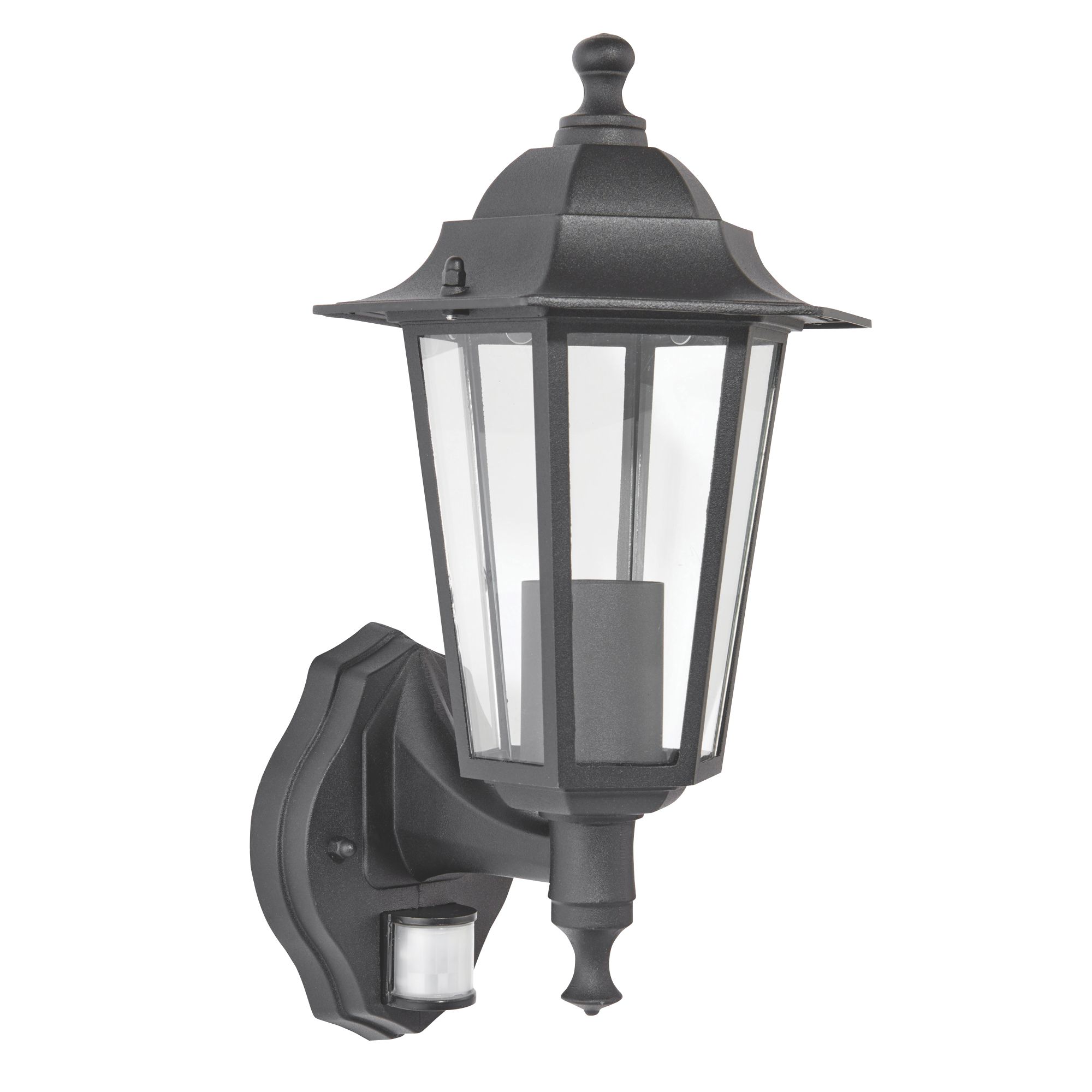 Matt Black Halogen PIR Outdoor Wall light 42W