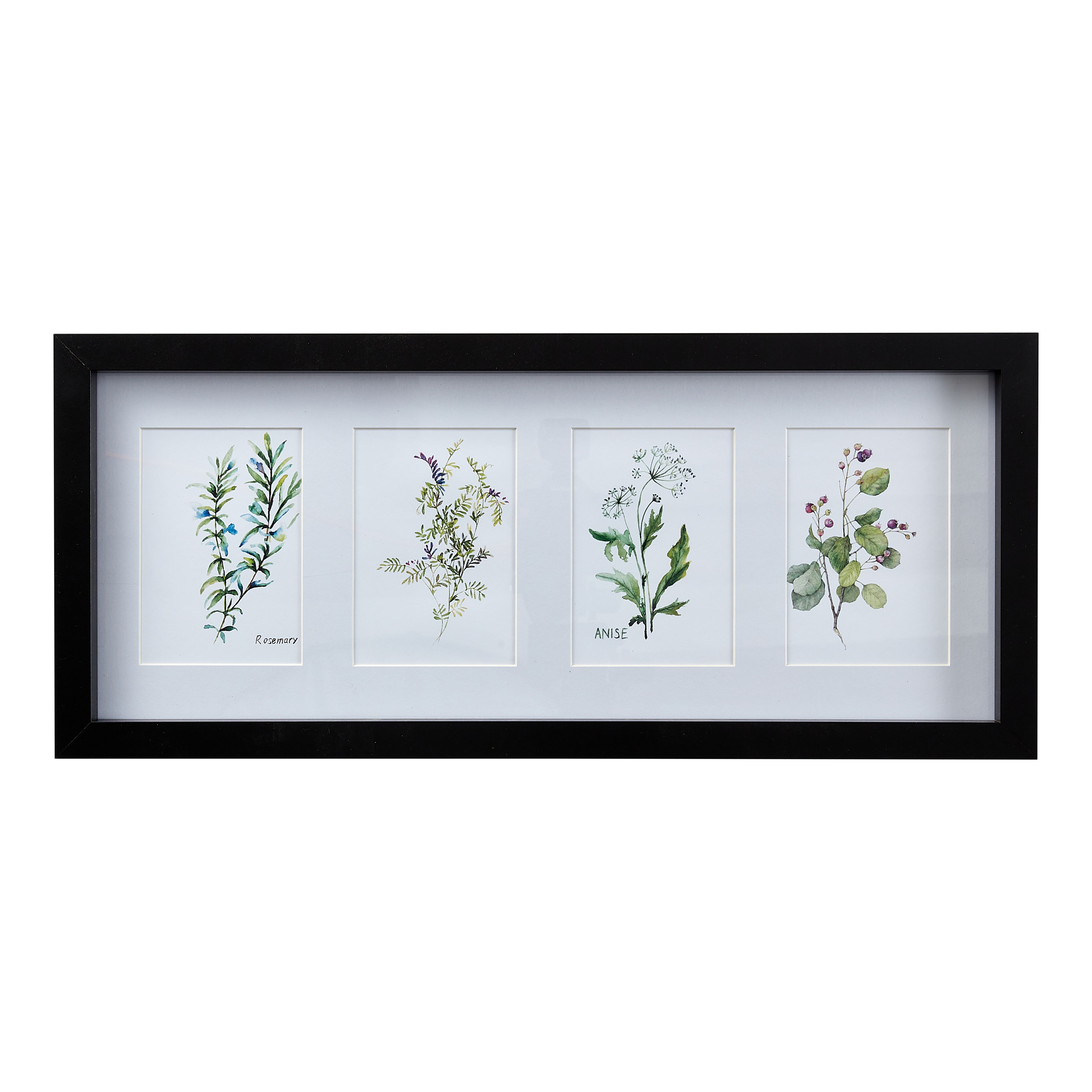 Matt Black Pine effect Plain Multi Picture frame (H)22.6cm x (W)52.6cm