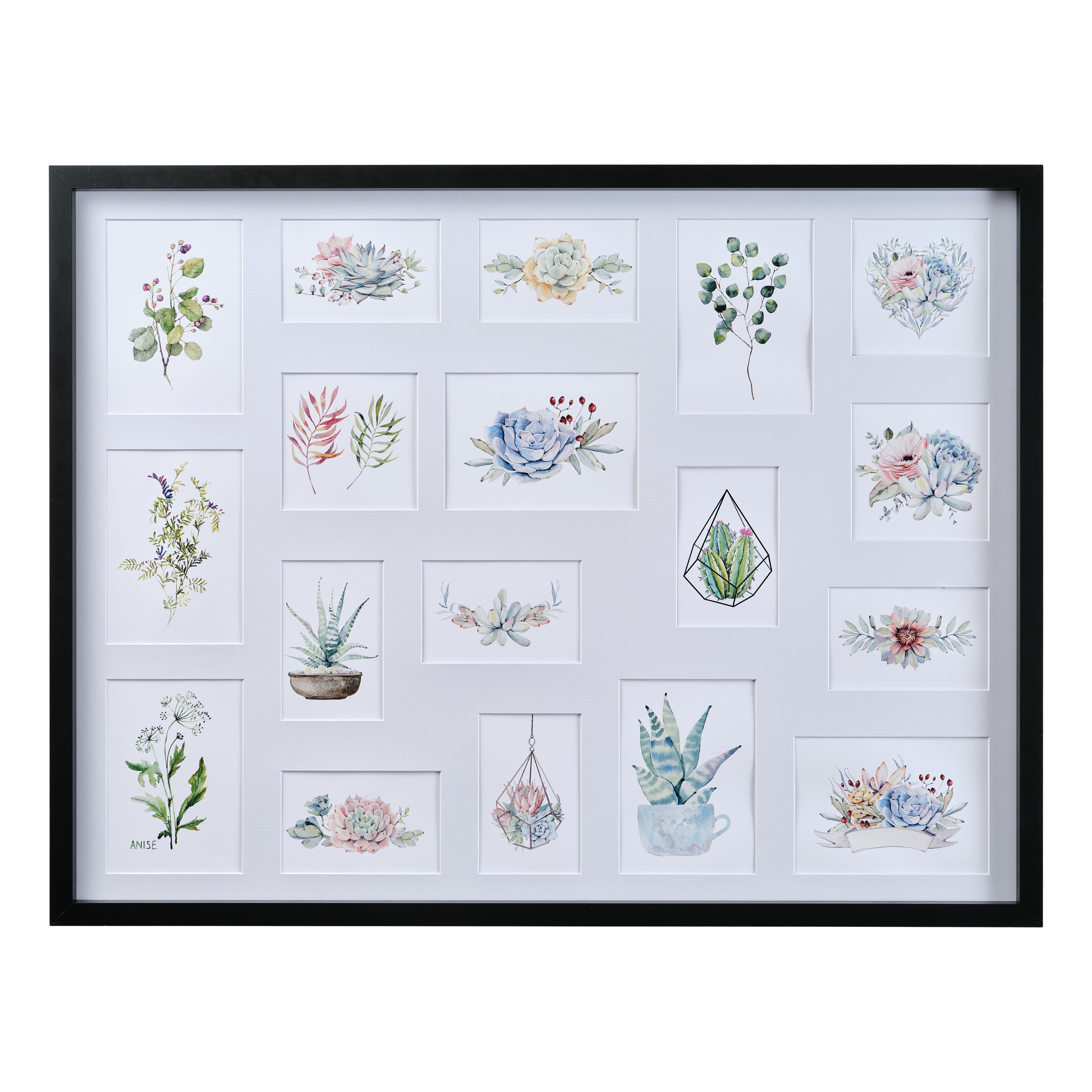 Matt Black Pine effect Plain Multi Picture frame (H)85.6cm x (W)65.6cm