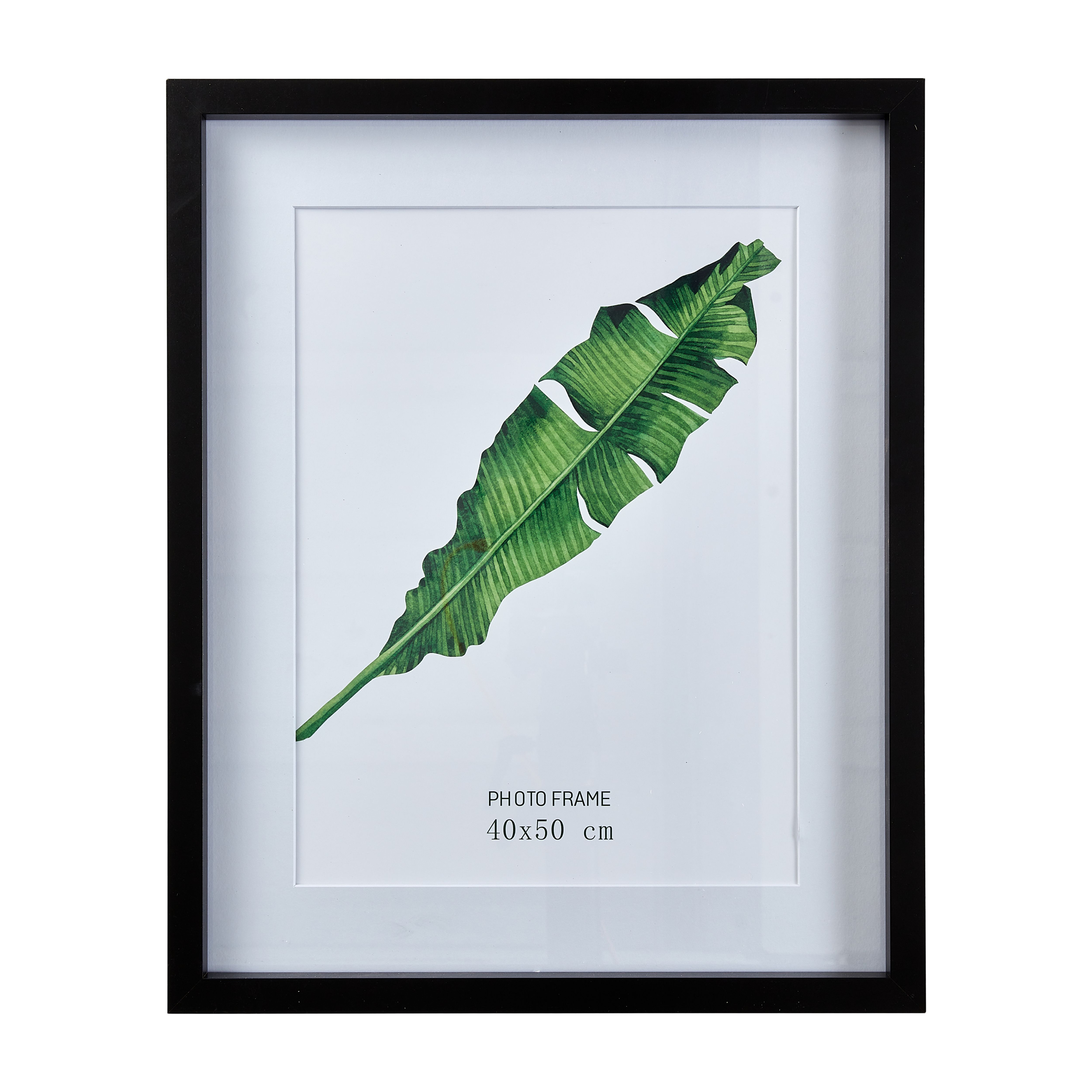 Matt Black Pine effect Plain Single Picture frame (H)52.6cm x (W)42.6cm