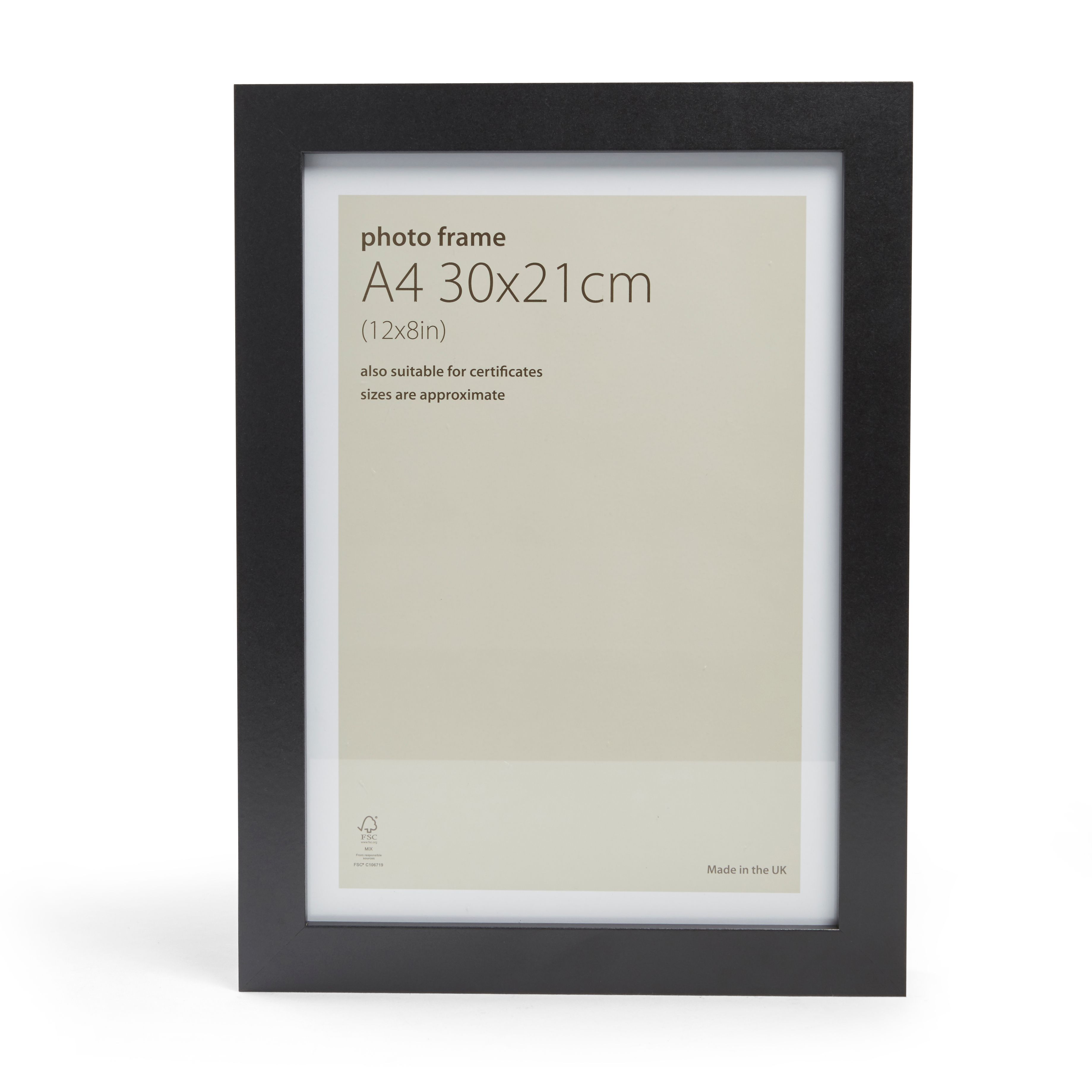 Matt Black Single Picture frame (H)34cm x (W)25cm