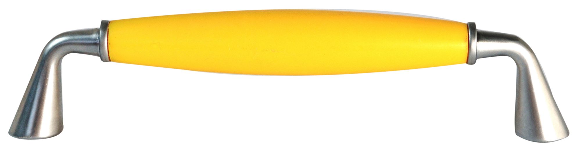 Matt Chrome effect Yellow Cabinet Straight Pull handle | DIY at B&Q