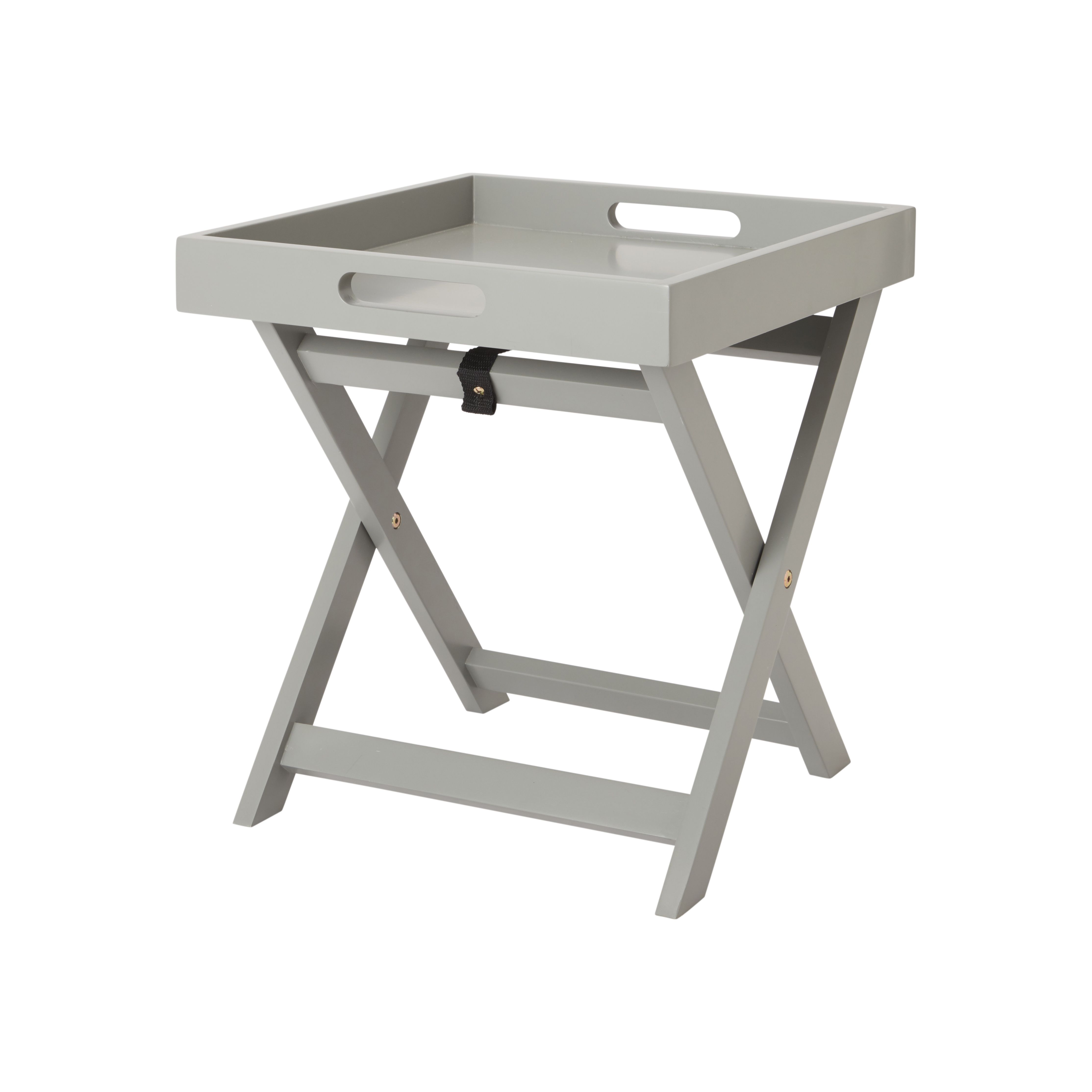 Grey folding tray table store