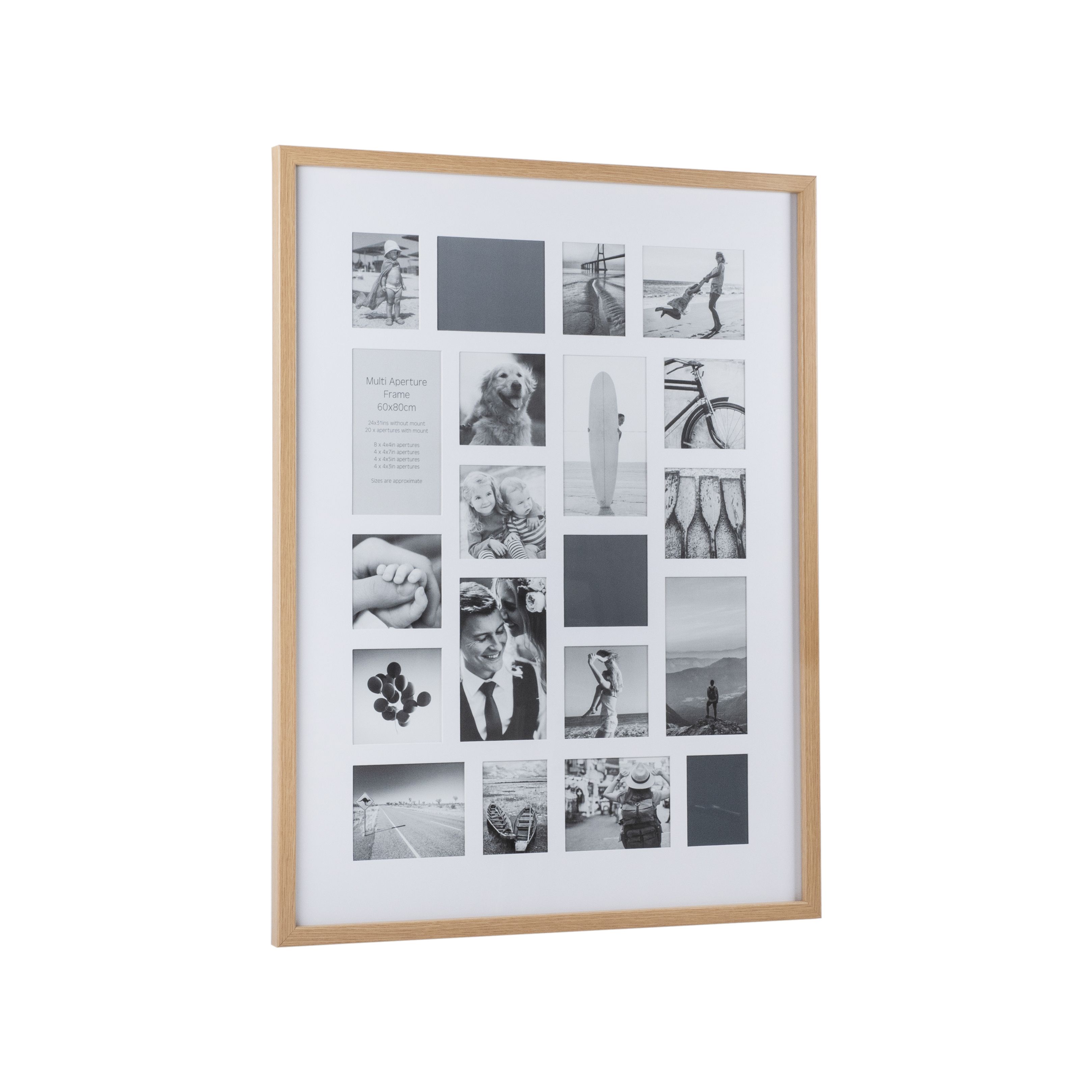 Matt Oak effect Multi Picture frame (H)83cm x (W)63cm | DIY at B&Q