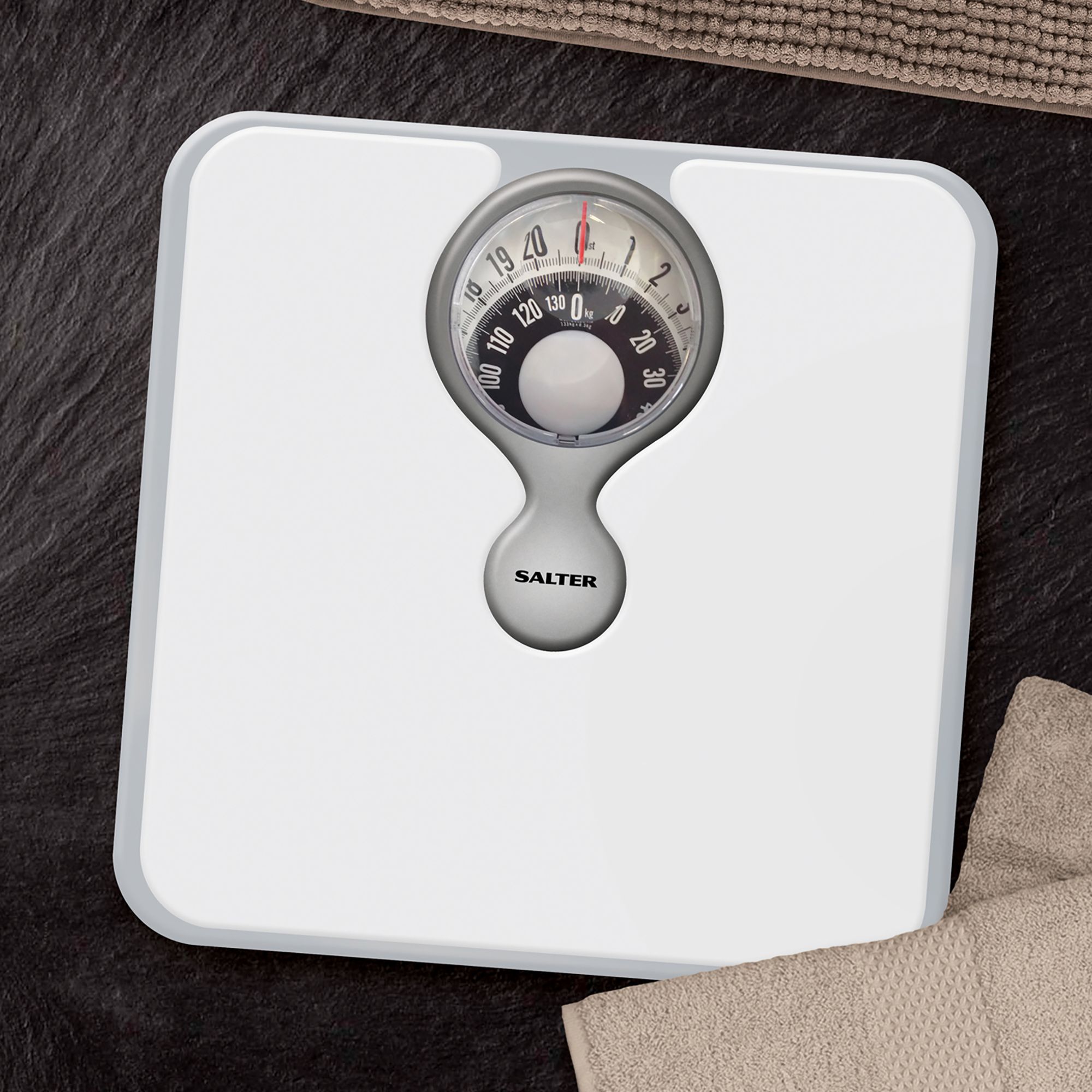 Matt White Compact Mechanical Bathroom scales