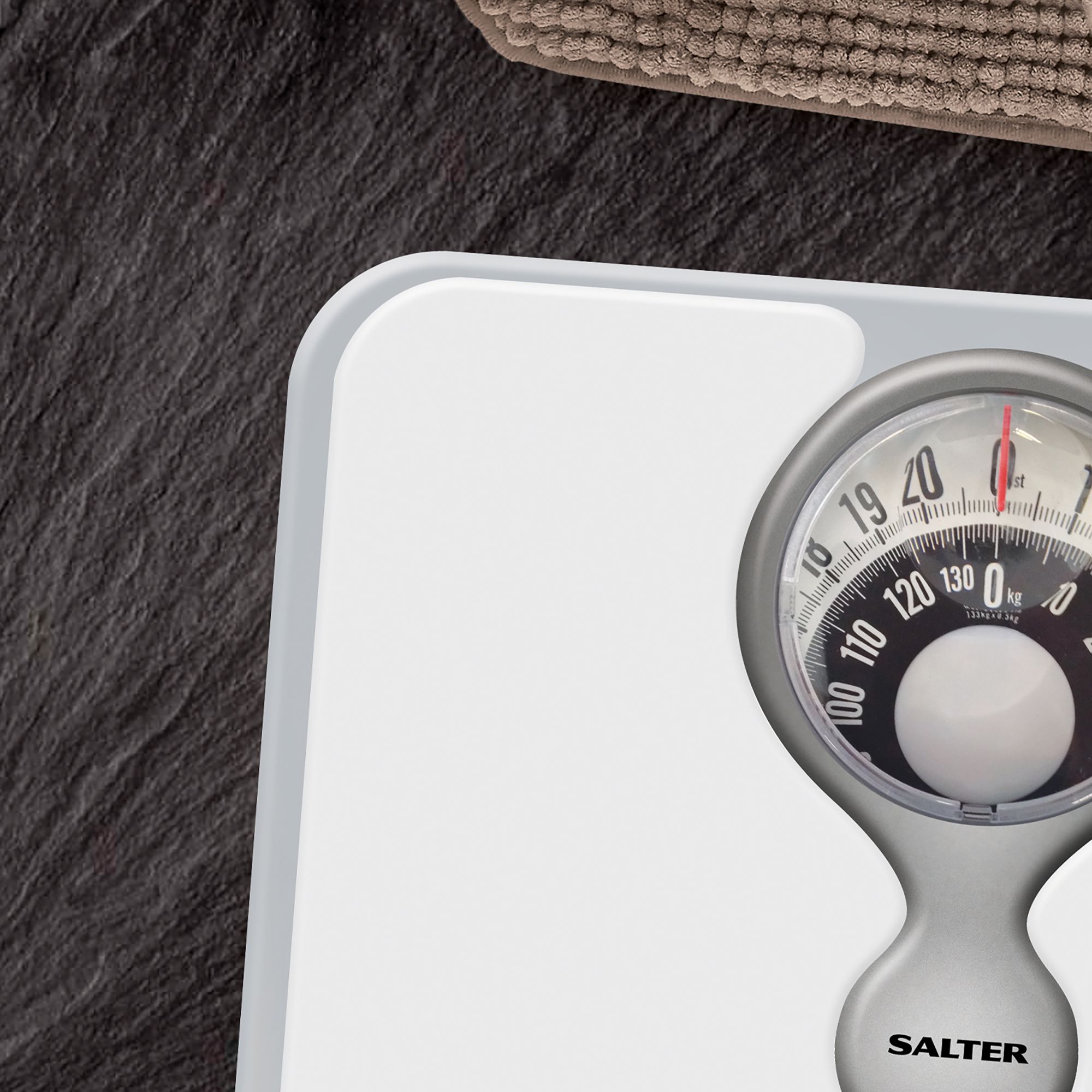 Matt White Compact Mechanical Bathroom scales