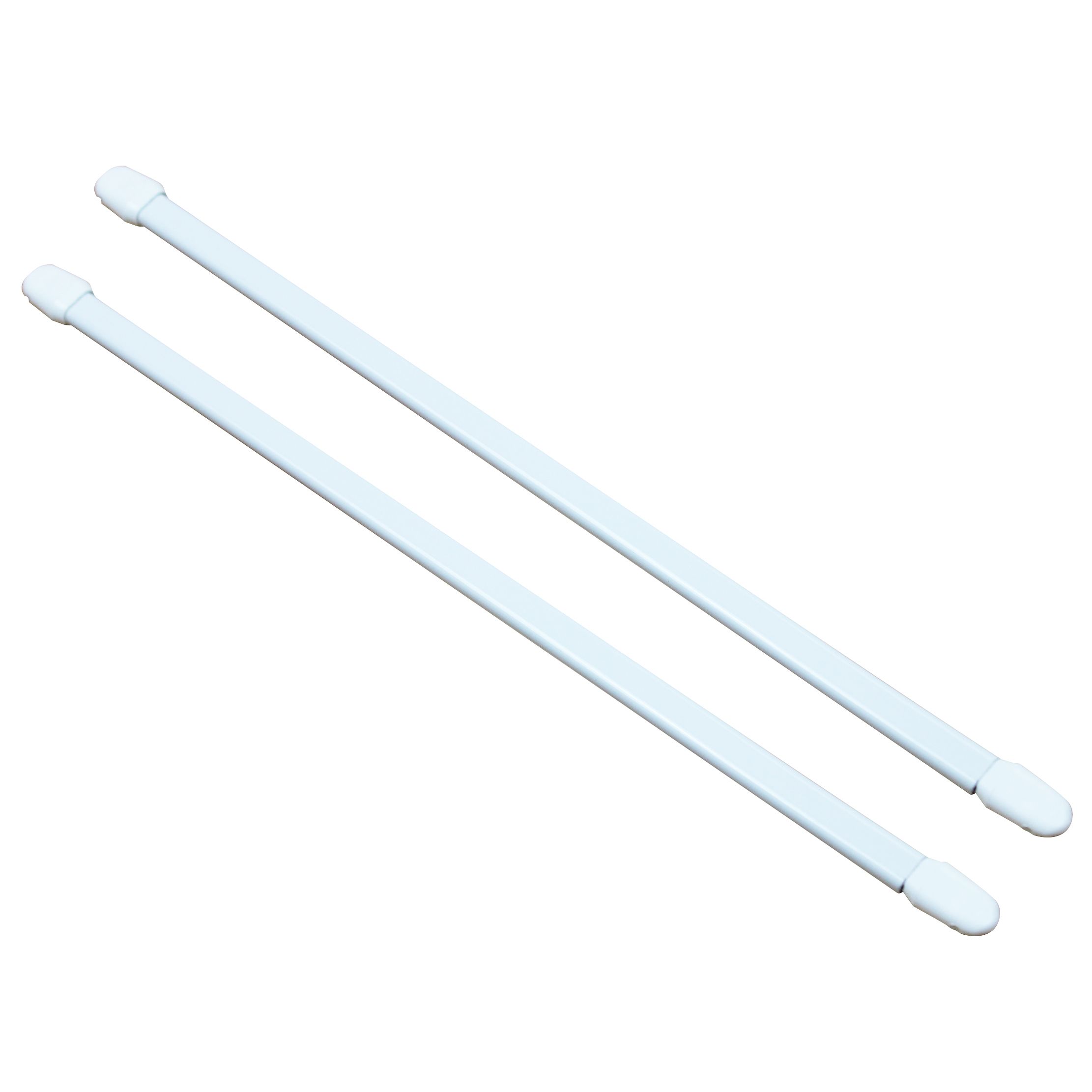 Matt White Extendable Café rod Set, (L)300mm-500mm (Dia)9mm | DIY at B&Q