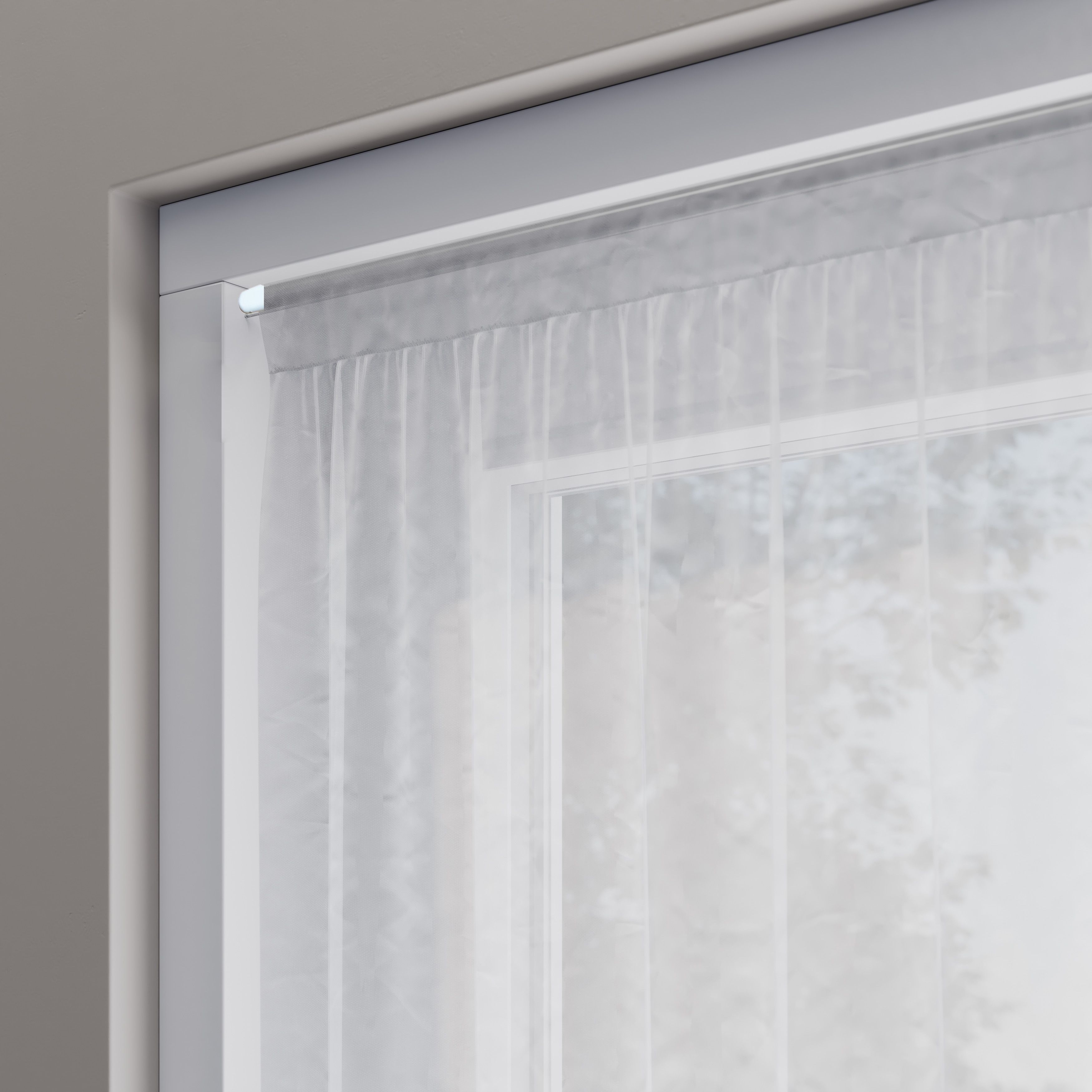 Matt White Extendable Café rod Set, (L)500mm-800mm (Dia)9mm