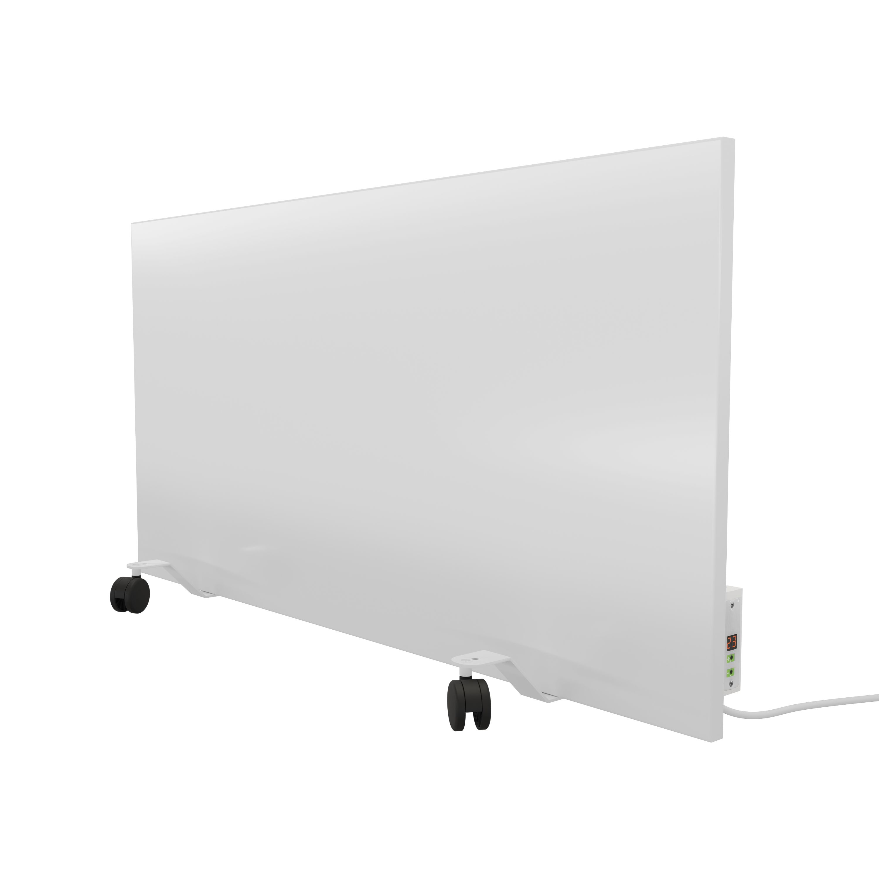 Matt white Horizontal Electric designer Radiator, (W)1000mm x (H)500mm ...
