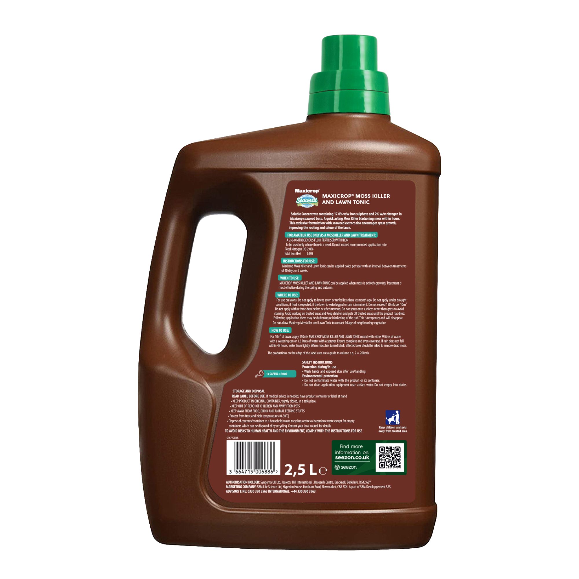 Maxicrop Concentrated Moss killer & Lawn Tonic 2.5L Liquid