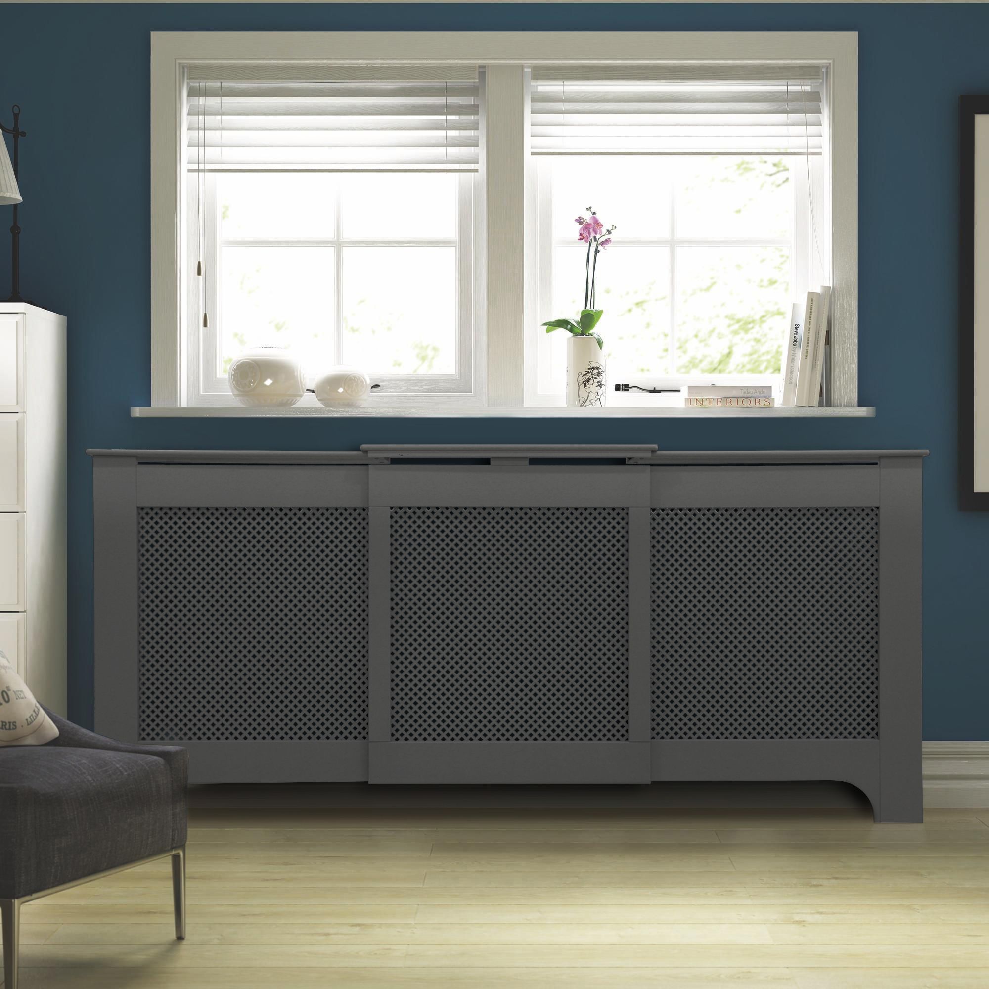 Mayfair Large Grey Radiator cover 915mm(H) 2000mm(W) 215mm(D) | DIY at B&Q