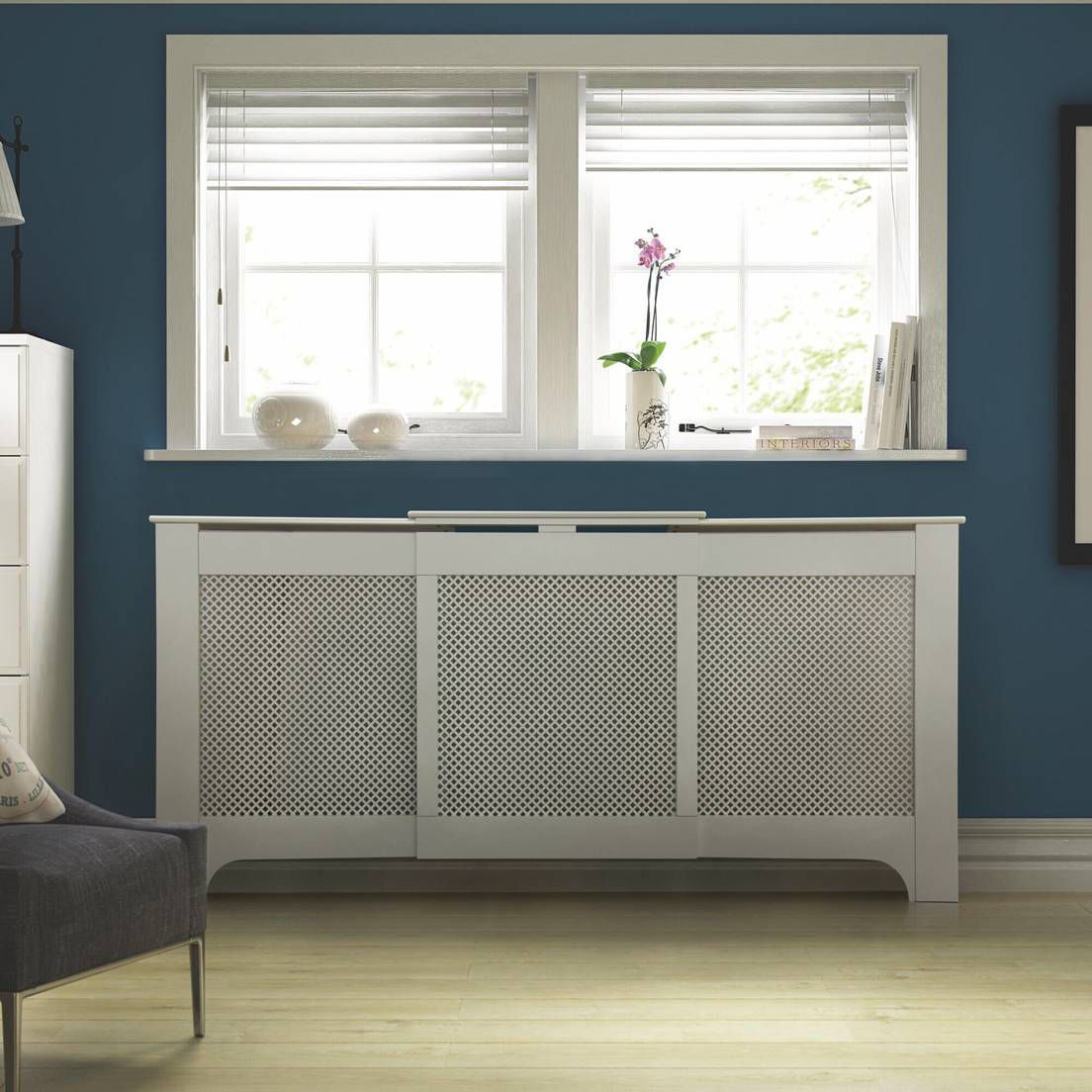 Mayfair Medium - large White Radiator cover | DIY at B&Q