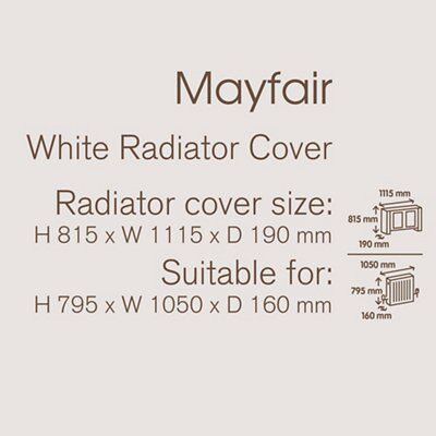 Mayfair Medium White Radiator cover 815mm(H) 1115mm(W) 190mm(D)