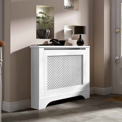 Mayfair Medium White Radiator cover | DIY at B&Q