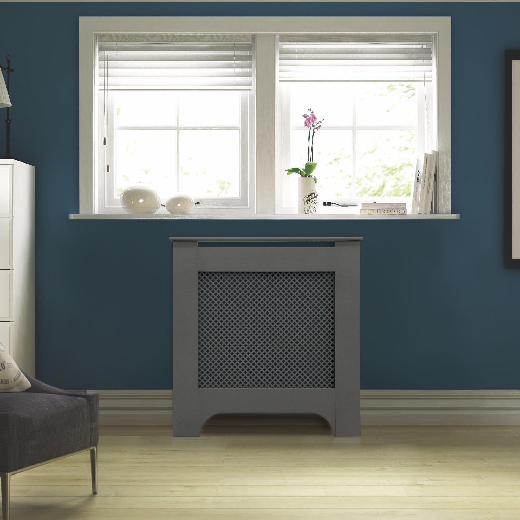 Mayfair Mini Grey Radiator cover | DIY at B&Q