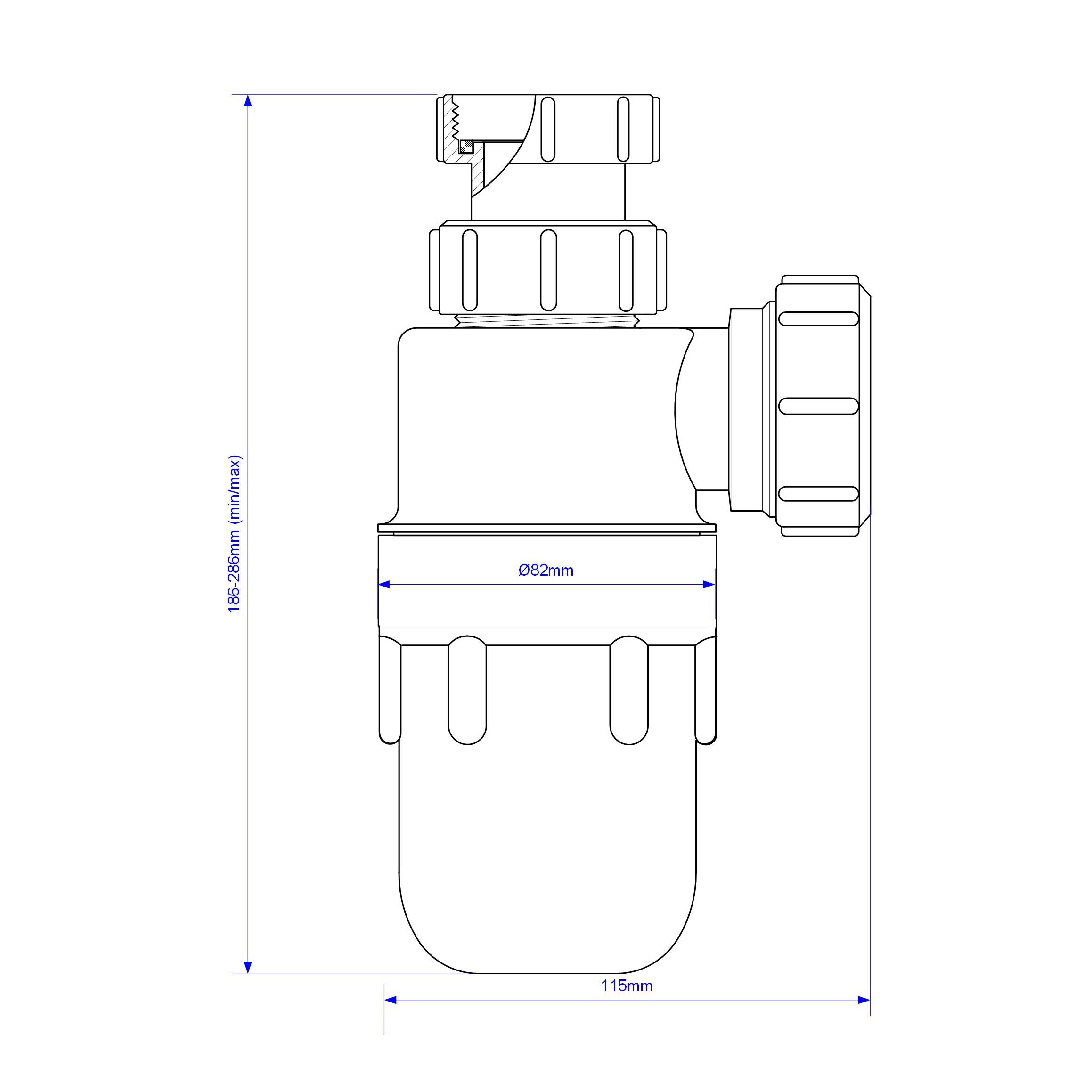 McAlpine Adjustable Bottle Sink & basin Trap (Dia)40mm