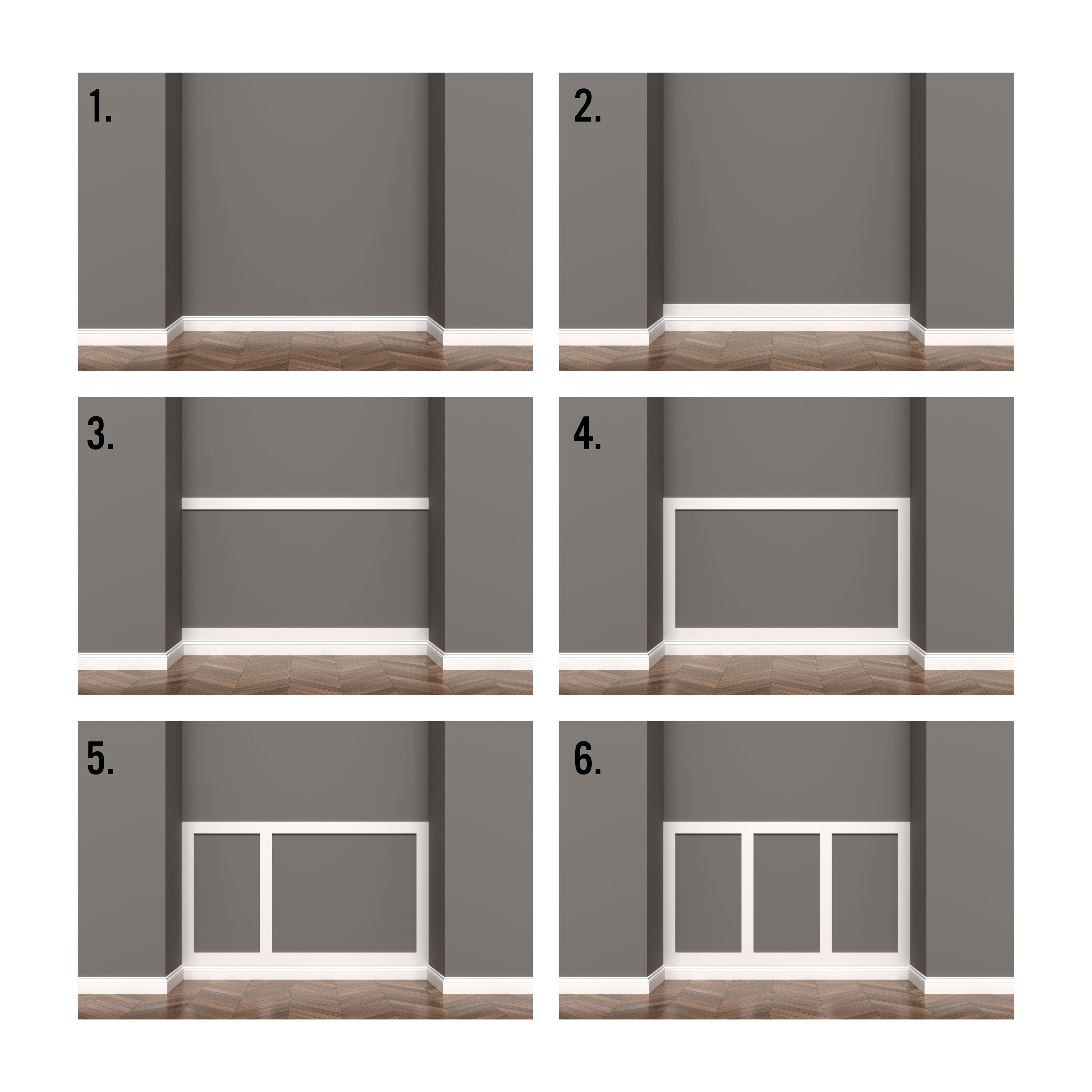 MDF Primed Contemporary Wall panelling kit (H)1200mm (W)97mm (T)9mm