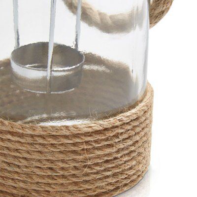 Medium Natural Glass & rope Jar