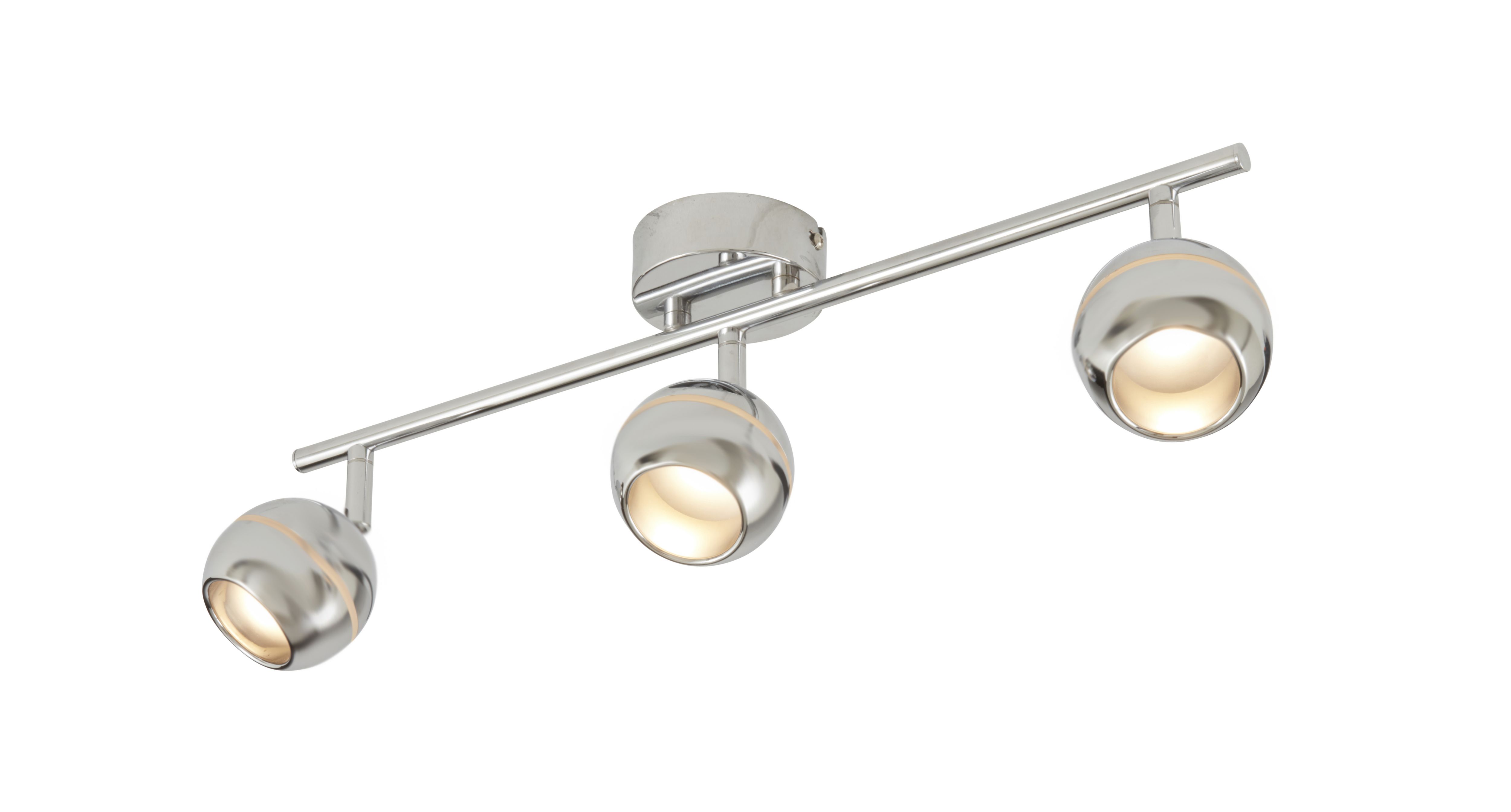 Buy Melanippe Gloss Chrome effect 3 Light Spotlight | DIY at B&Q