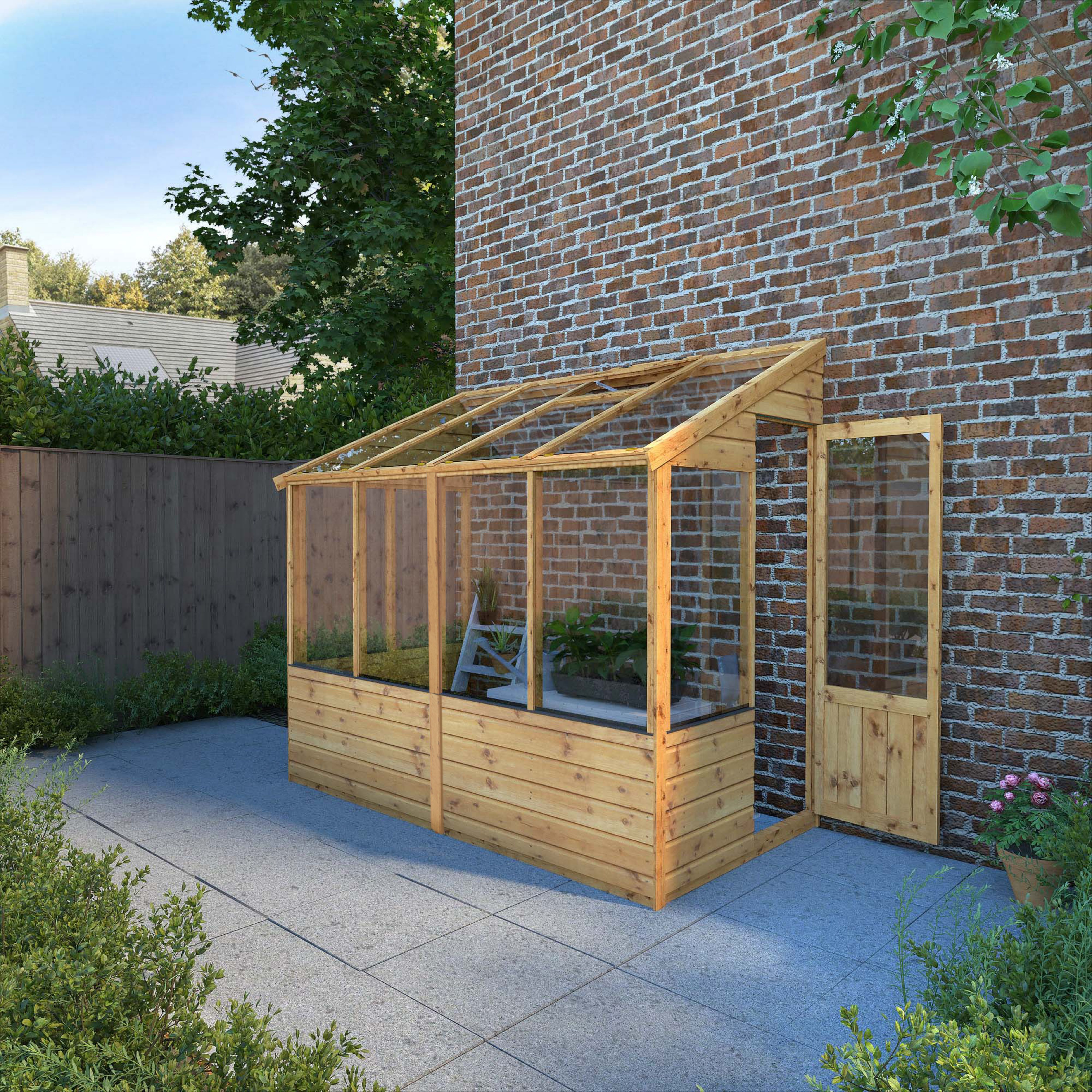 Mercia 8x4 Lean to greenhouse with Flap vent | DIY at B&Q