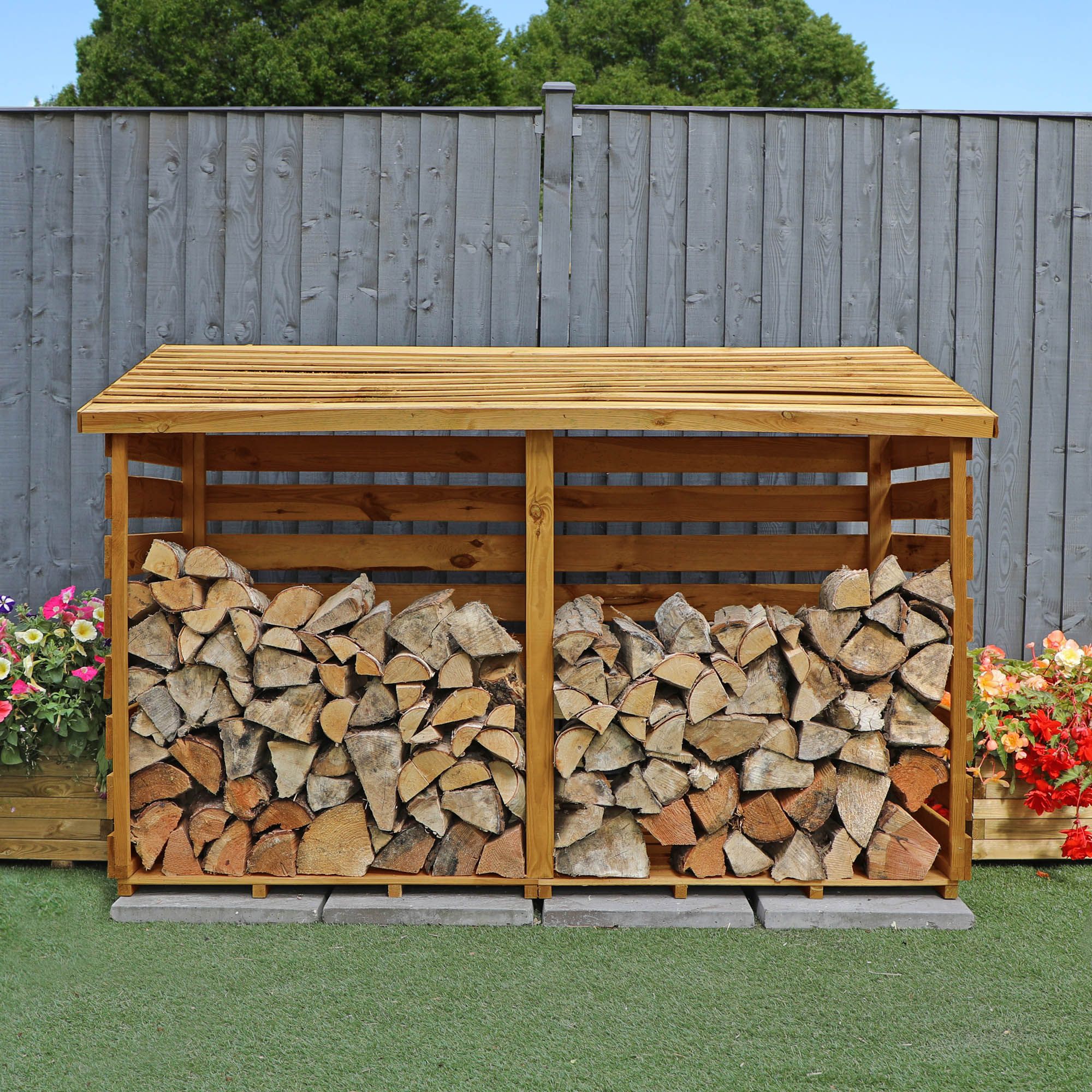 Mercia Double Wooden Log store