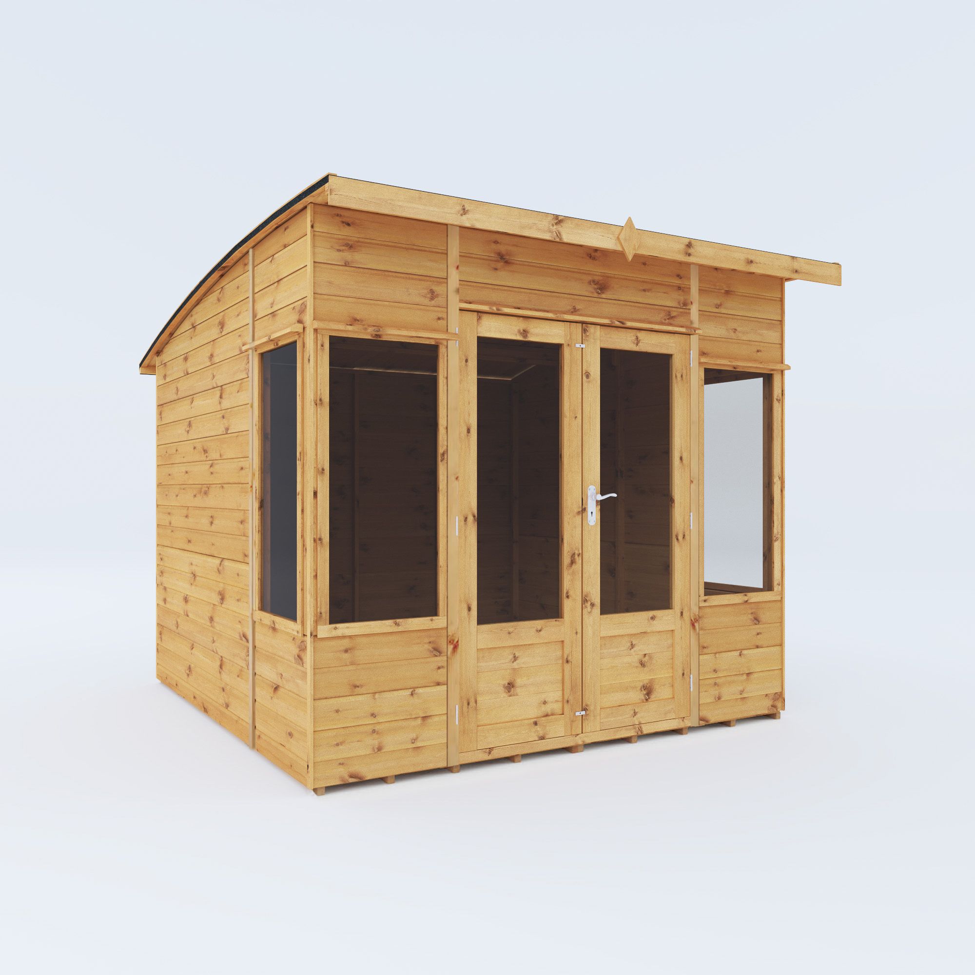 Mercia Helios 8x8 ft with Double door & 4 windows Curved Wooden Summer ...