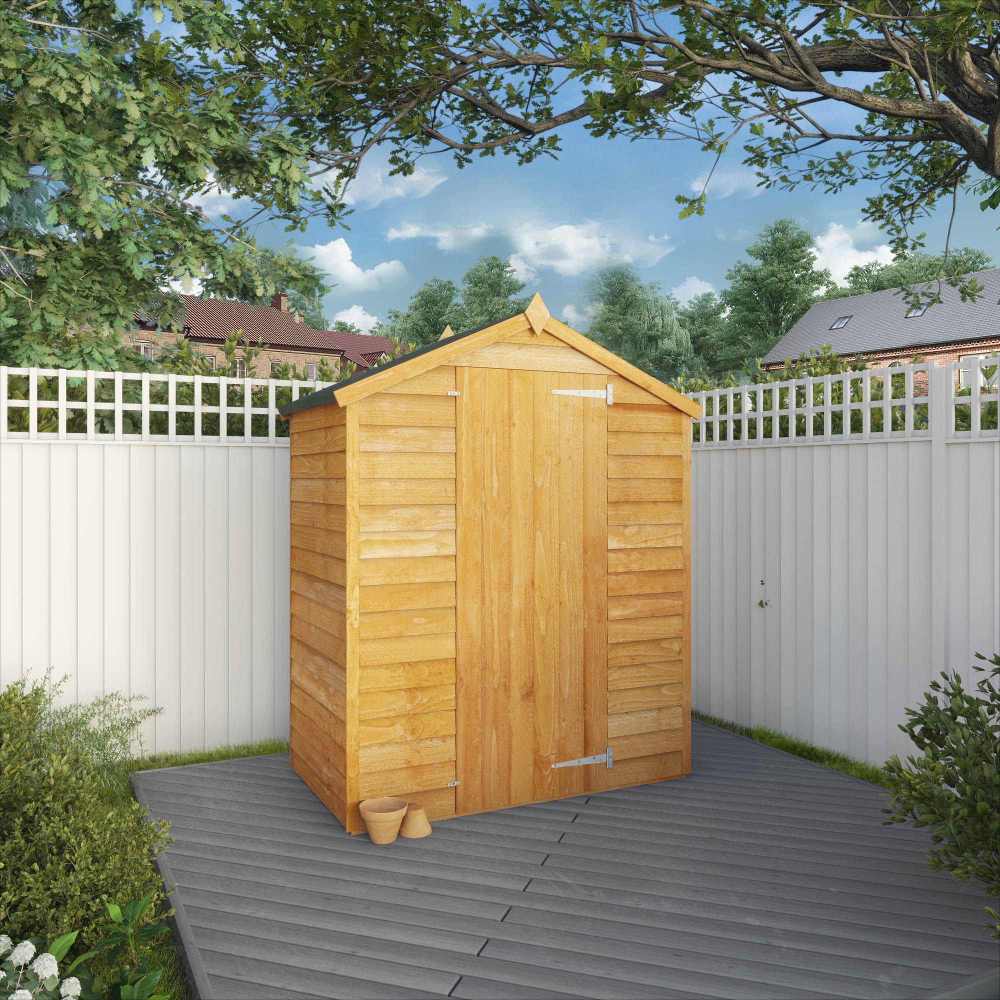 Mercia Overlap 5x3 ft Apex Wooden Shed with floor