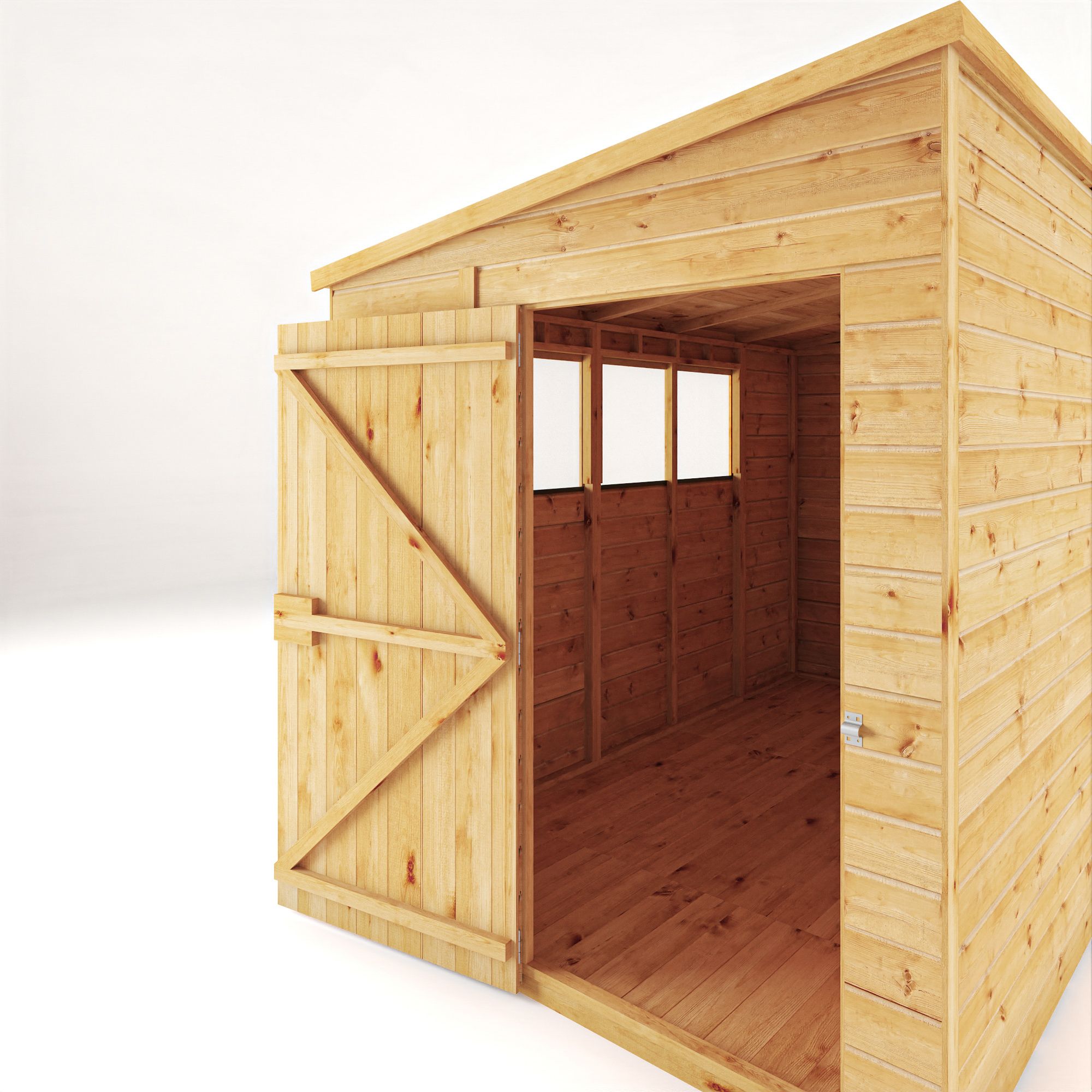 Mercia Woodsman Shiplap 10x6 ft Apex Timber Dip treated Shed with floor & 4 windows