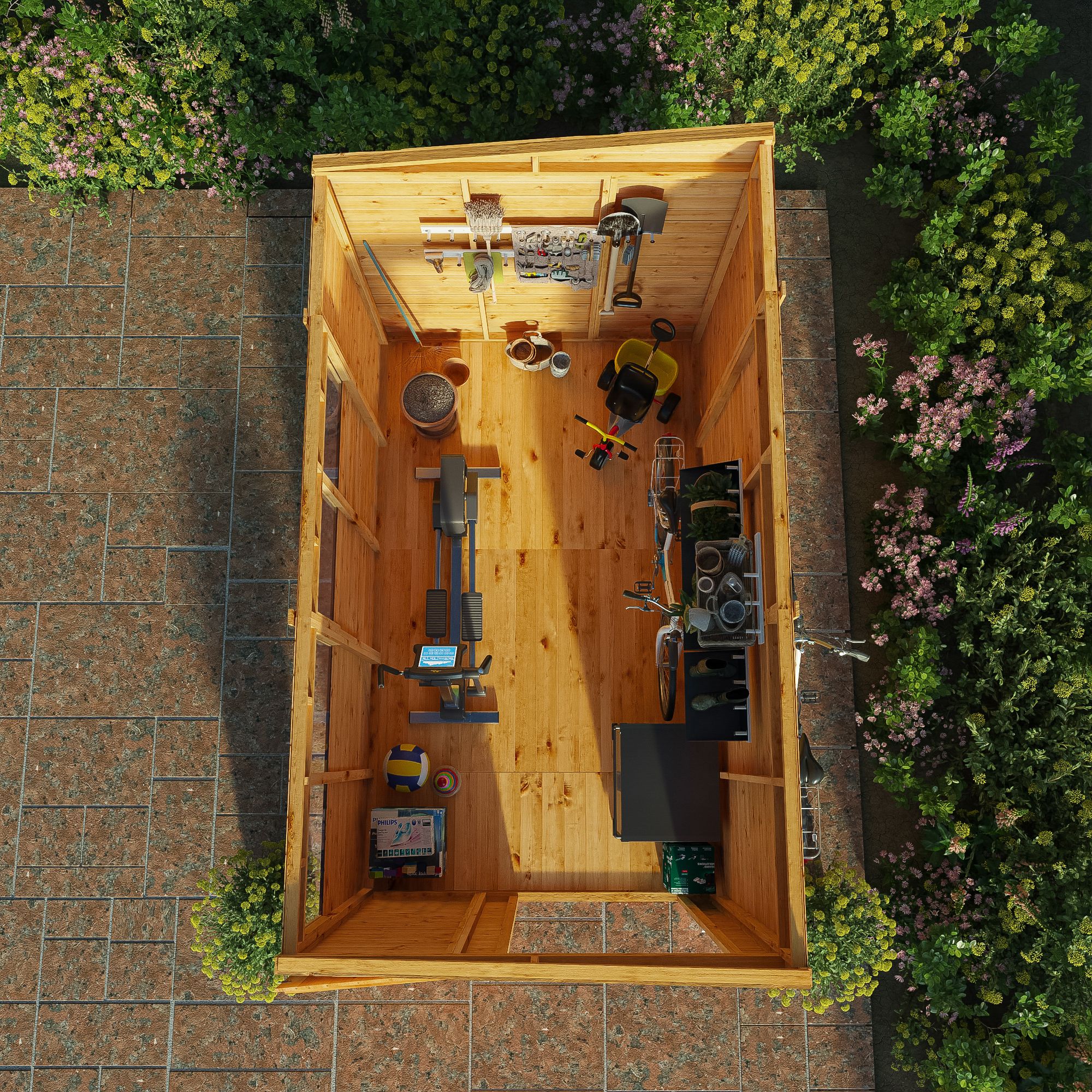 Mercia Woodsman Shiplap 10x6 ft Pent Timber Dip treated Shed with floor ...