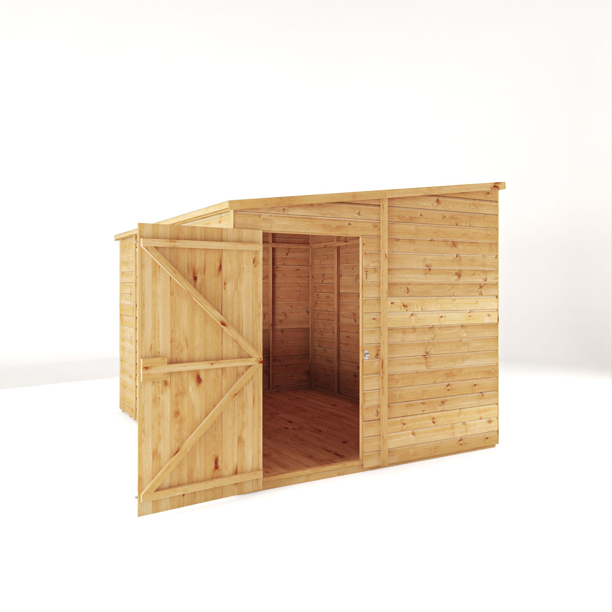 Mercia Woodsman Shiplap 10x8 ft Pent Timber Dip treated Shed with floor & 4 windows
