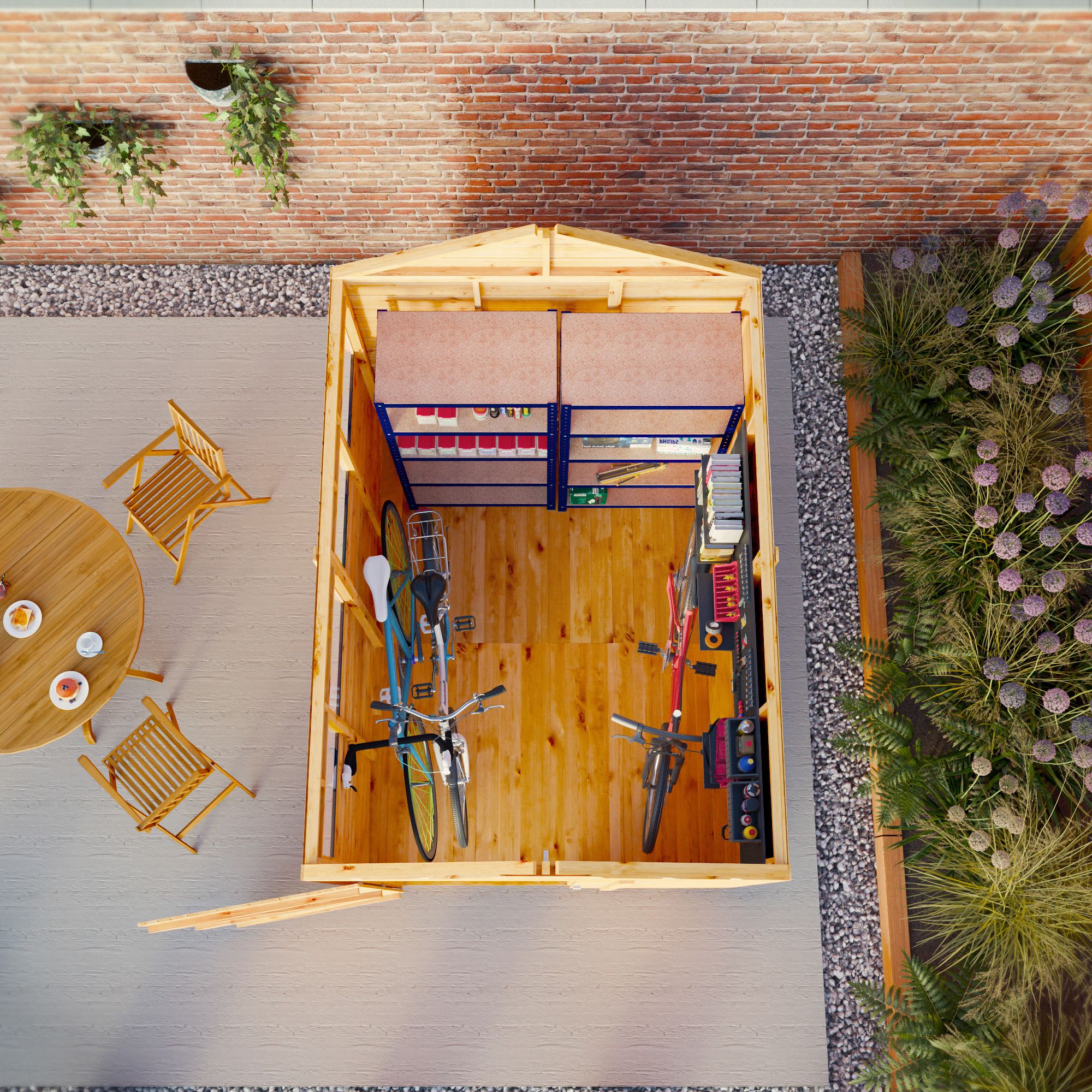 Mercia Woodsman Shiplap 8x6 ft Apex Timber Dip treated Shed with floor & 4 windows