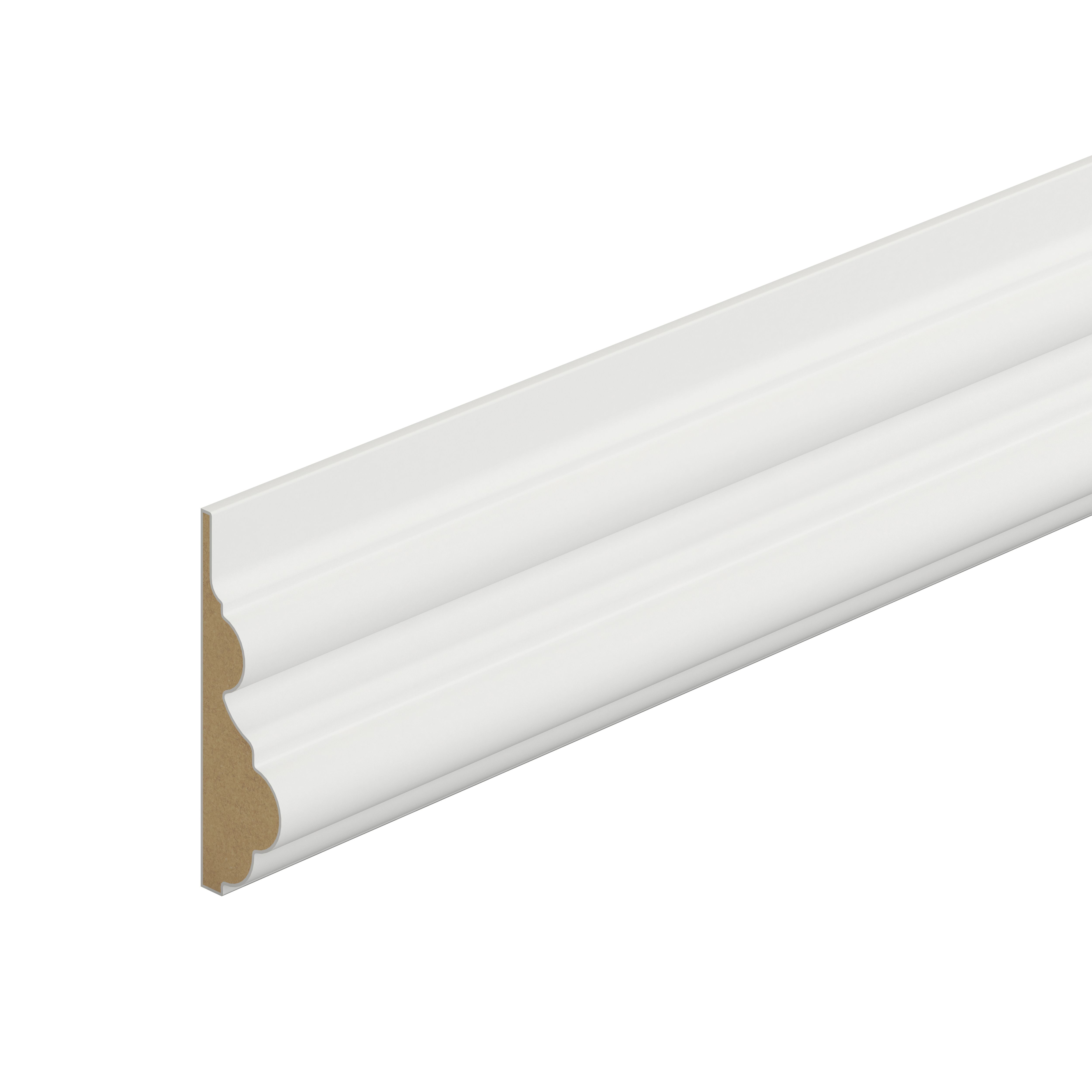 Metsä Wood Primed White MDF Straight Dado rail (L)2400mm (W)58mm (T ...