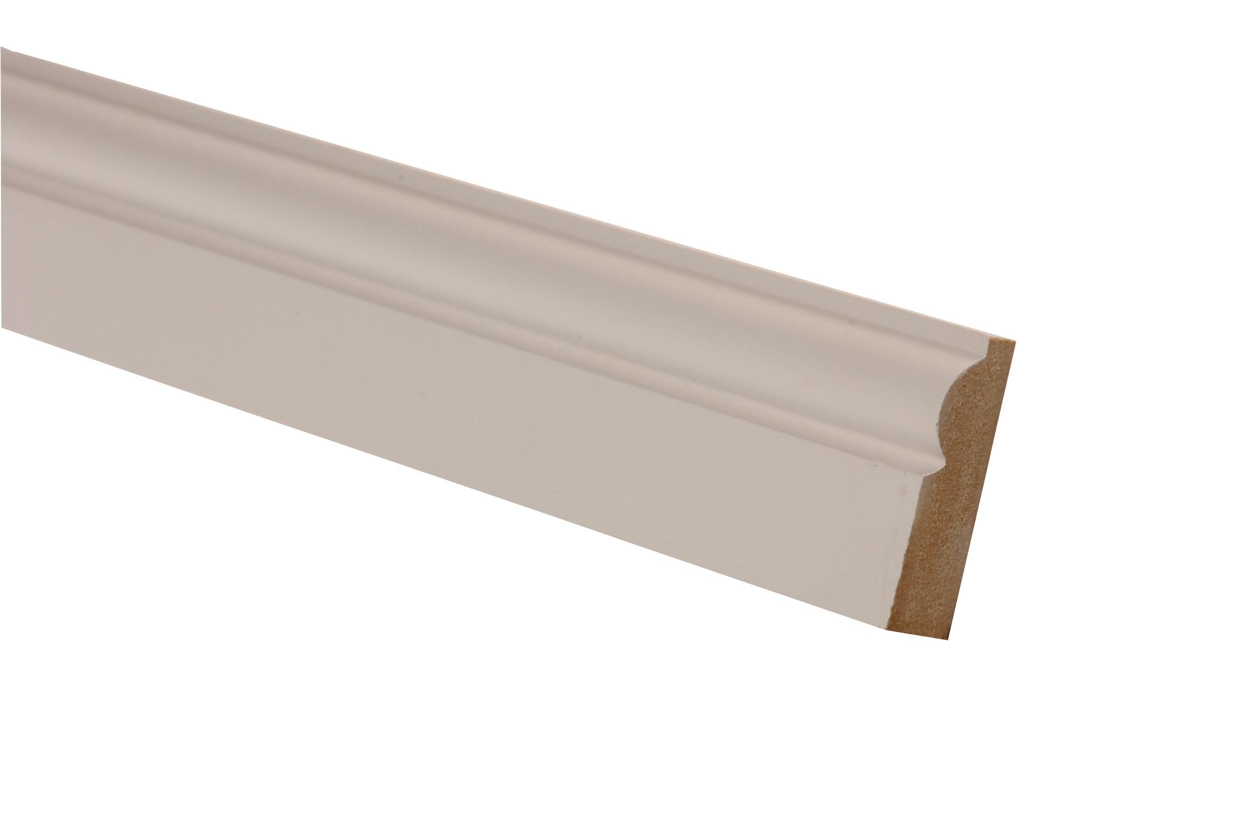 Metsä Wood Primed White MDF Torus Architrave (L)2.1m (W)69mm (T)18mm ...