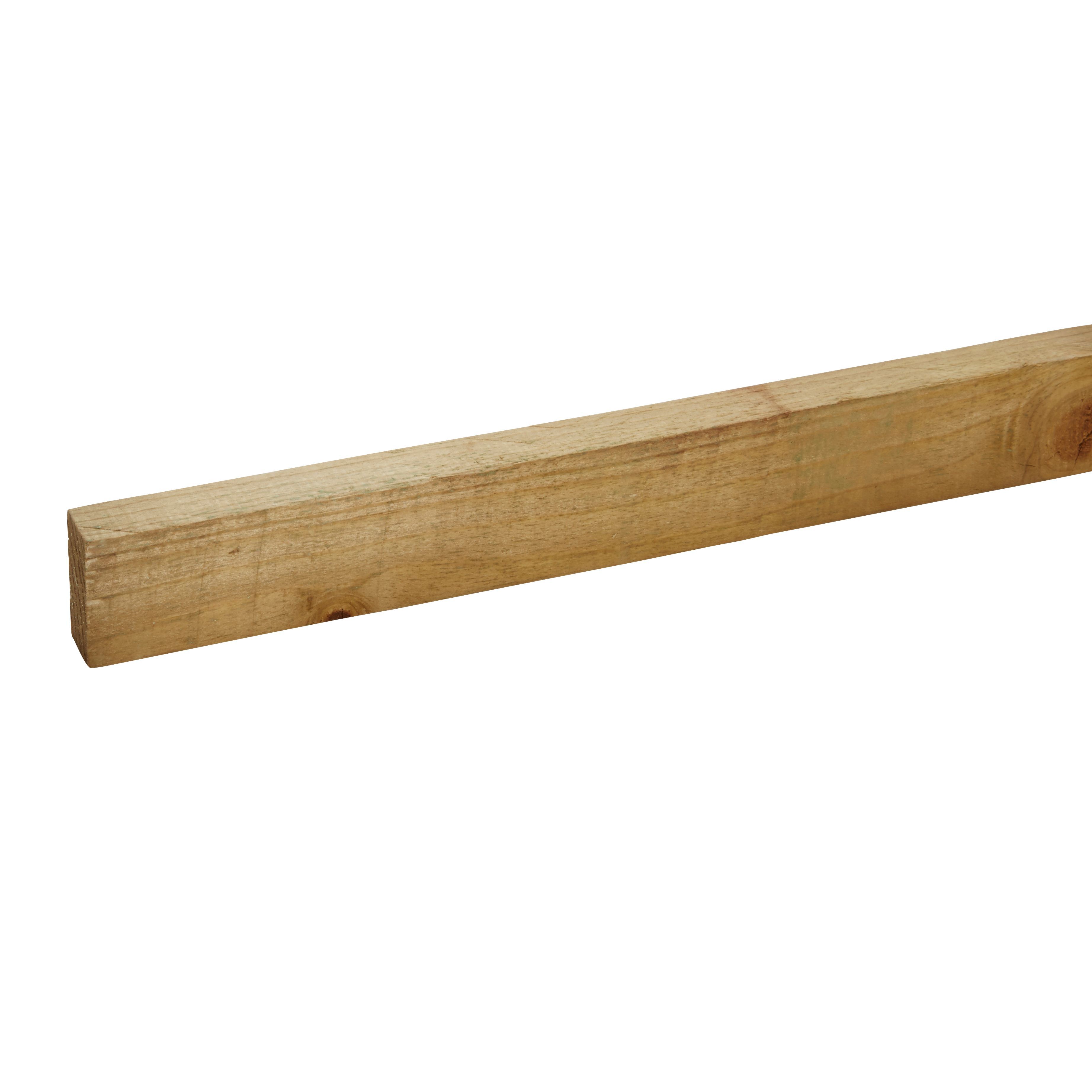 Metsä Wood Rough Sawn Treated Whitewood Stick timber (L)2.4m (W)38mm (T ...