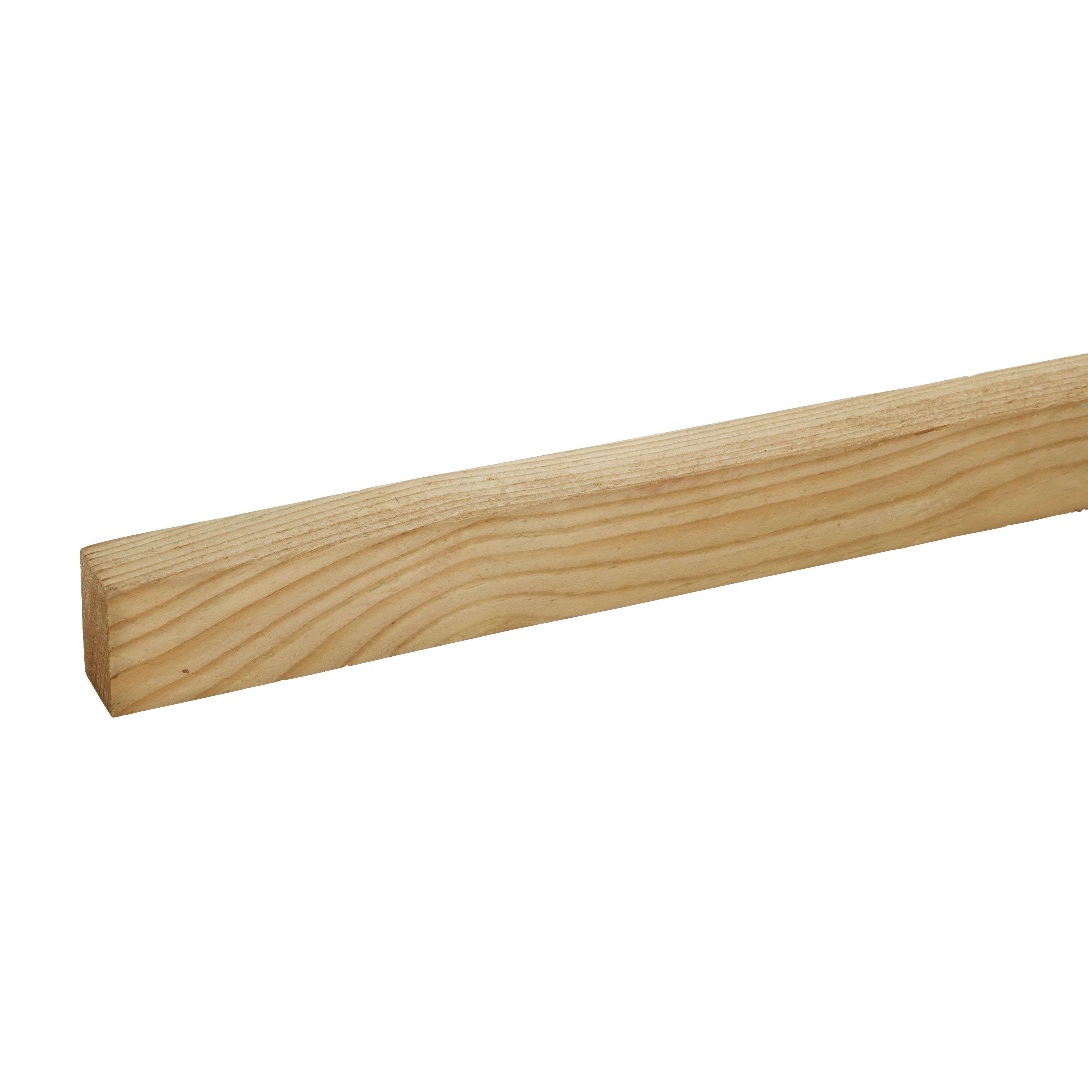 Metsä Wood Treated Planed Treated Stick timber (L)2.4m (W)38mm (T)25mm ...