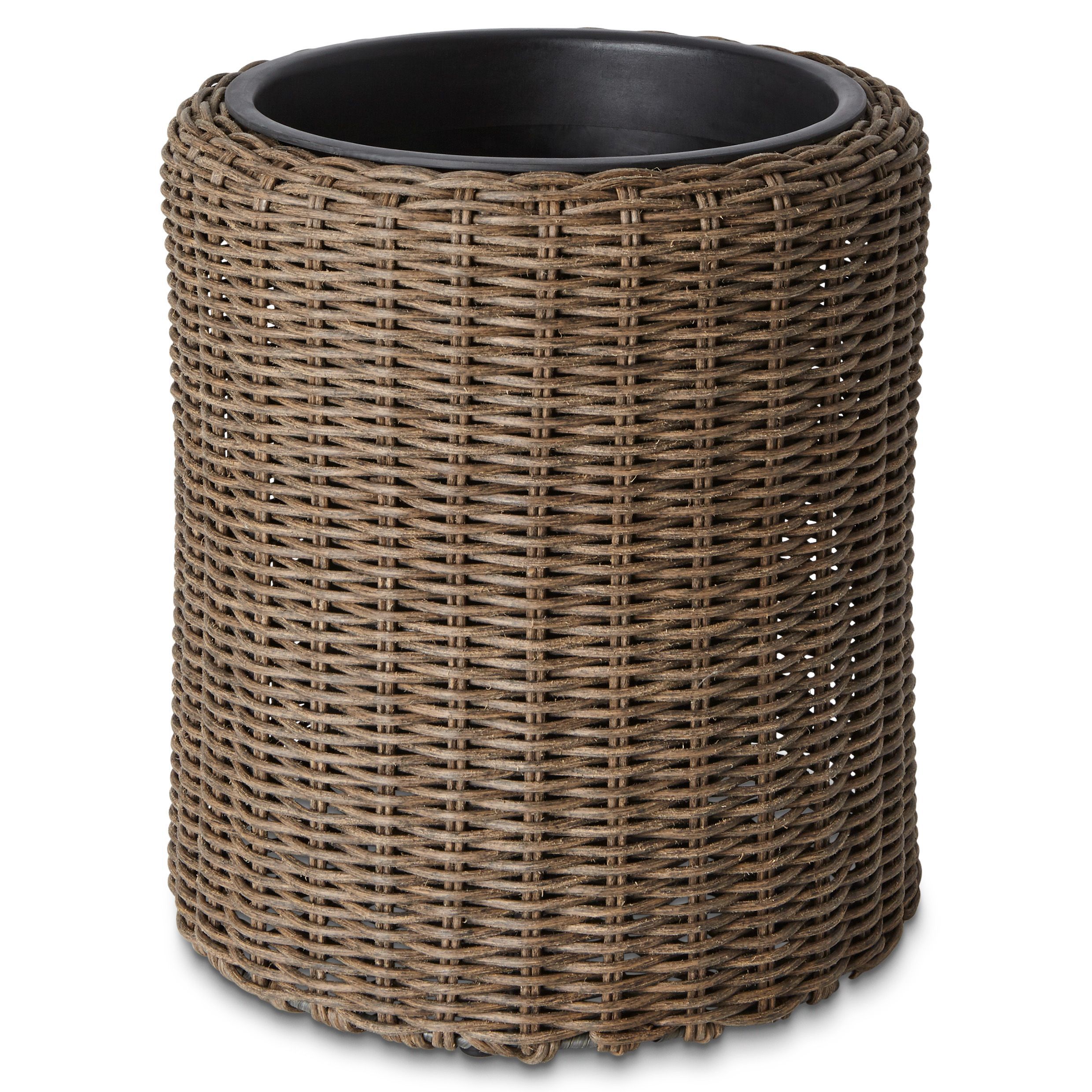Miami Brown Rattan effect Plastic Plant pot (Dia)35cm | DIY at B&Q