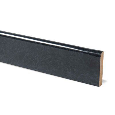 Midnight granite Gloss Black Granite effect Laminate Upstand (L)3050mm