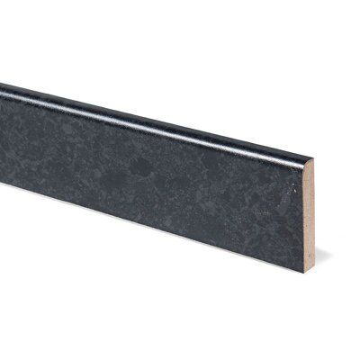 Buy Midnight Satin Black Granite effect Laminate Upstand (L)3050mm ...