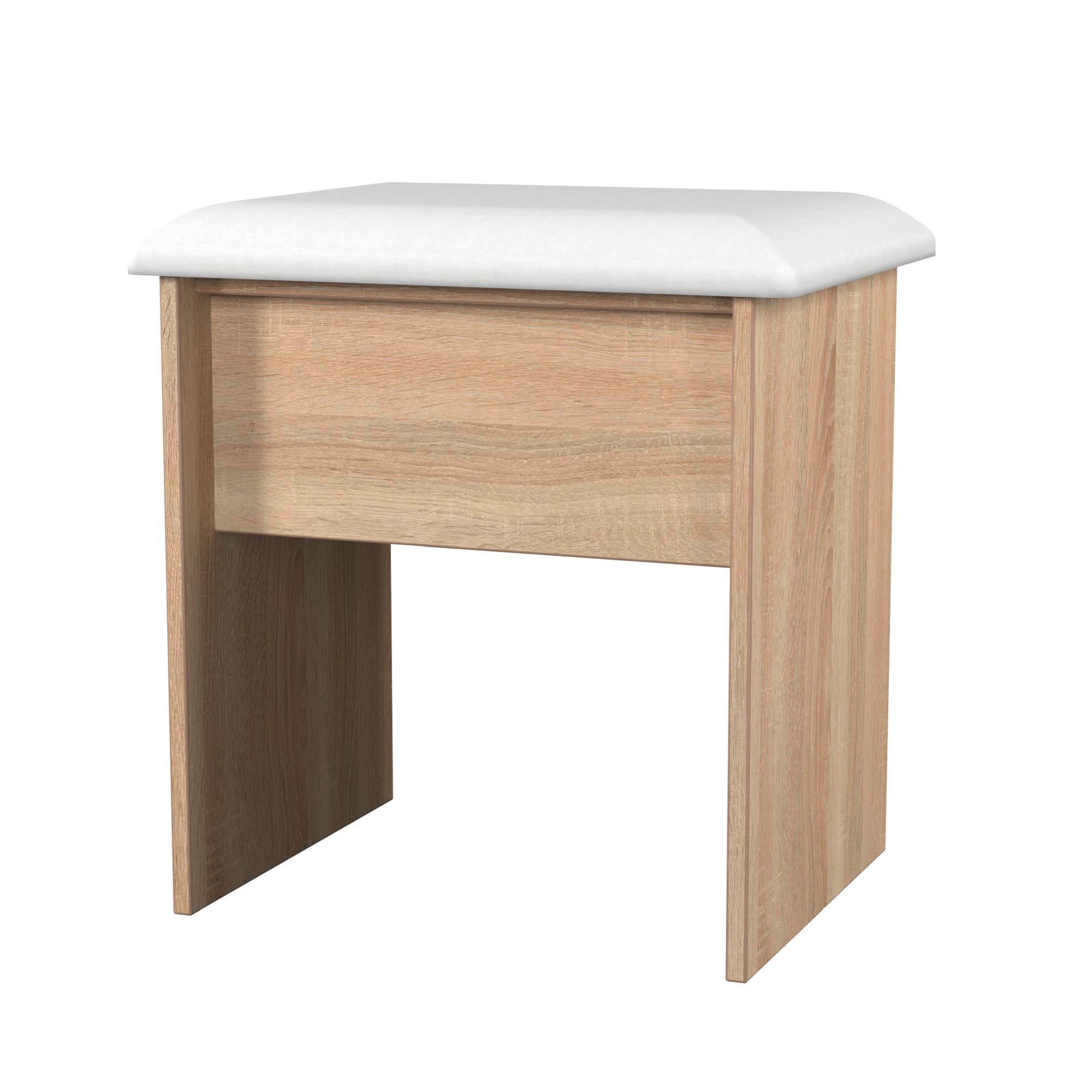 Milan Ready assembled Natural Padded Dressing table stool | DIY at B&Q
