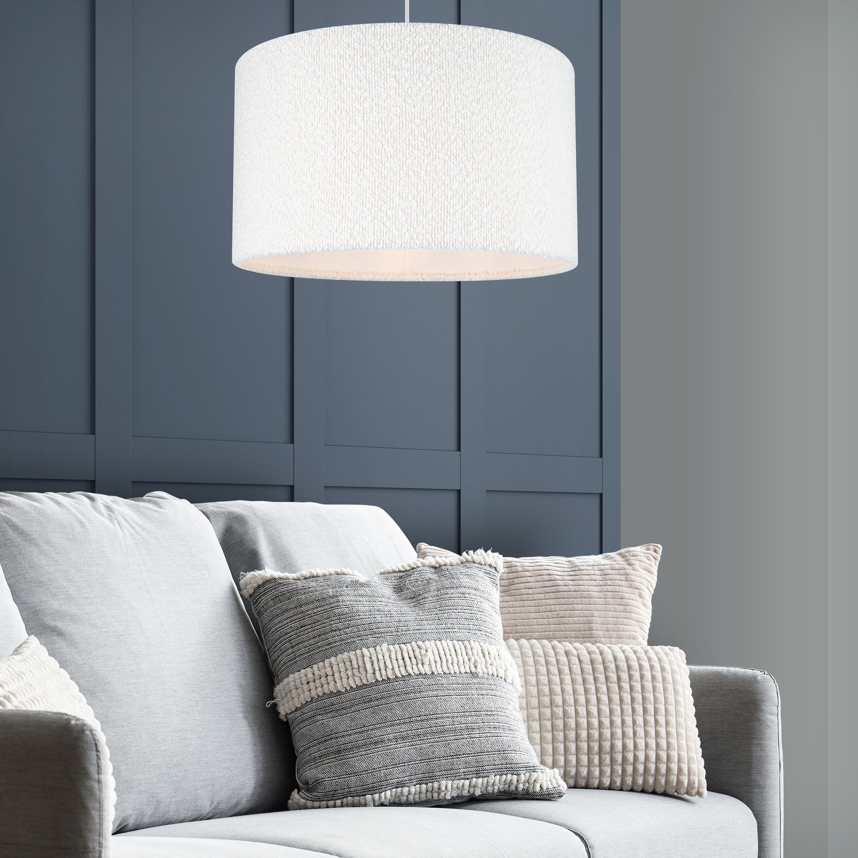 Miller Cream Boucle Cylinder Lamp shade (D)35cm