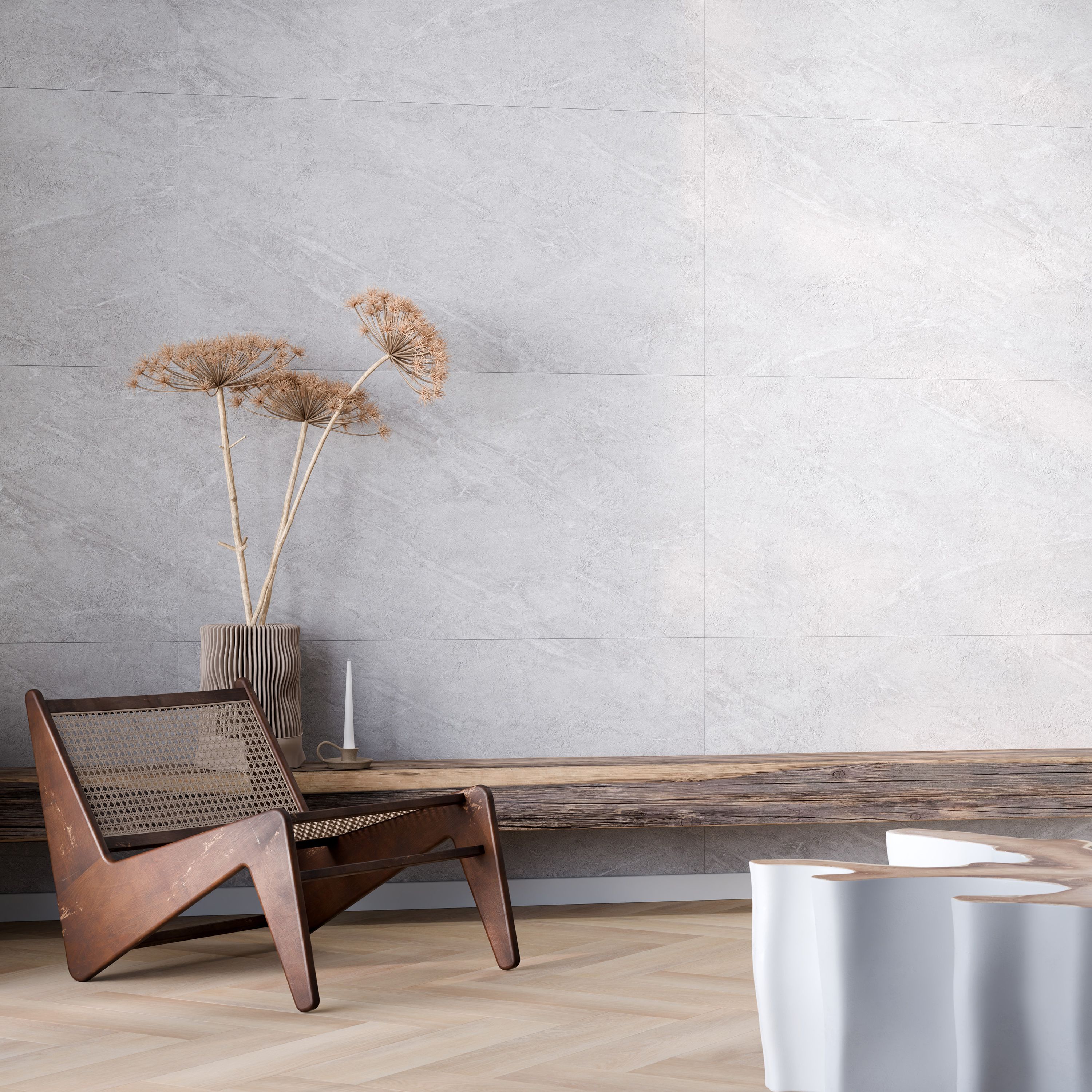 Mineral Grey Matt Nava Concrete effect Embossed Stone plastic composite ...