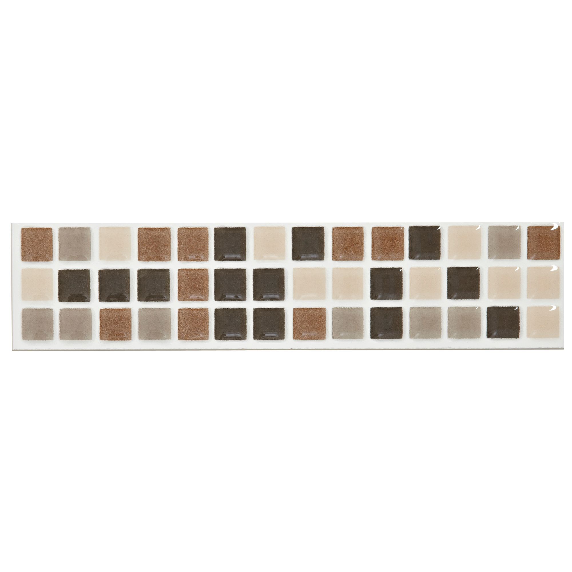 Mini mosaic Taupe Ceramic Border tile, (L)200mm (W)45mm | DIY at B&Q