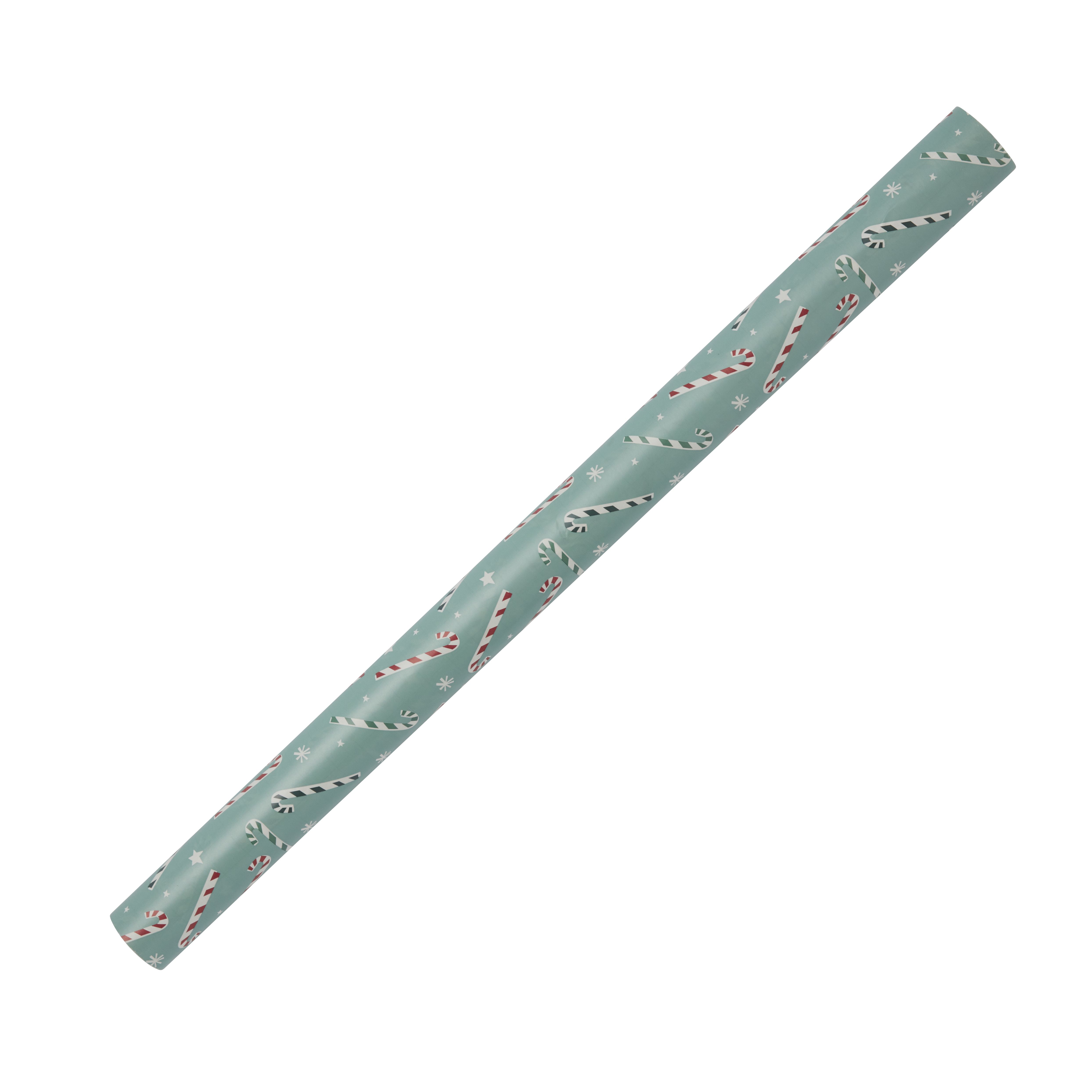 Mint green Candy canes Wrapping paper 4m