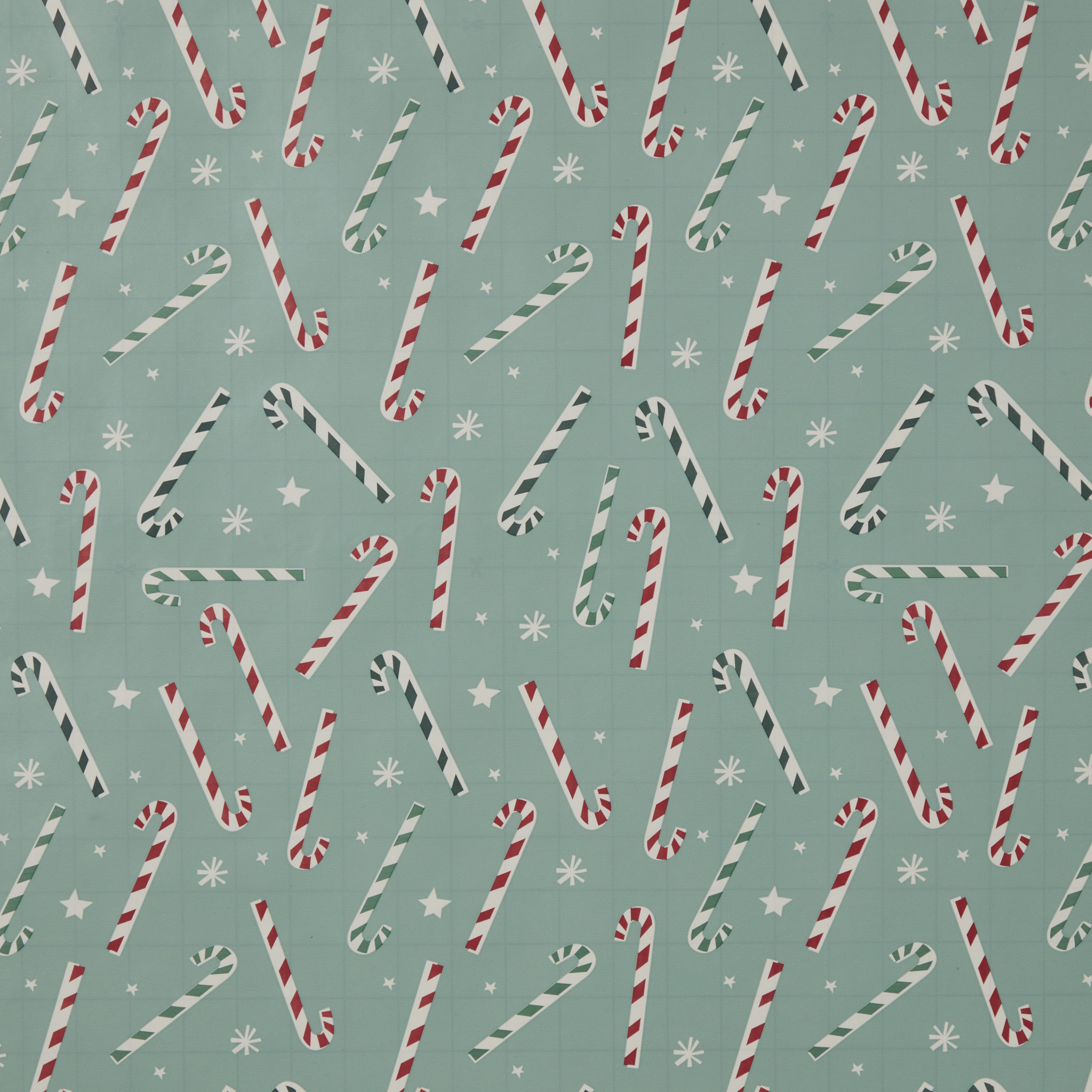 Mint green Candy canes Wrapping paper 4m
